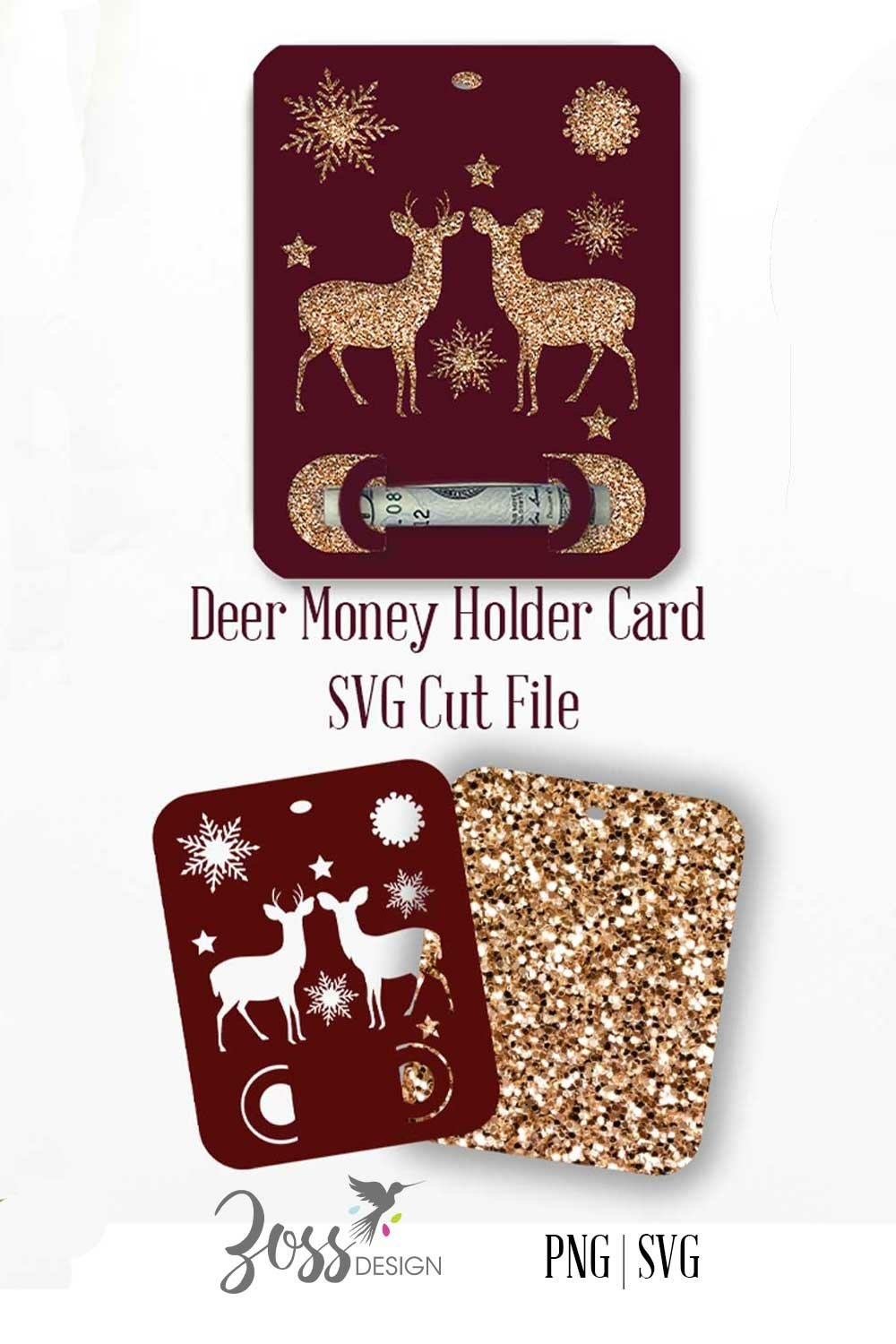 Deer money holder Card svg cut file