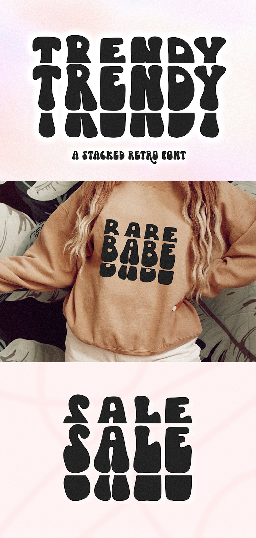 Trendy Stacked - A Groovy Stacked Font