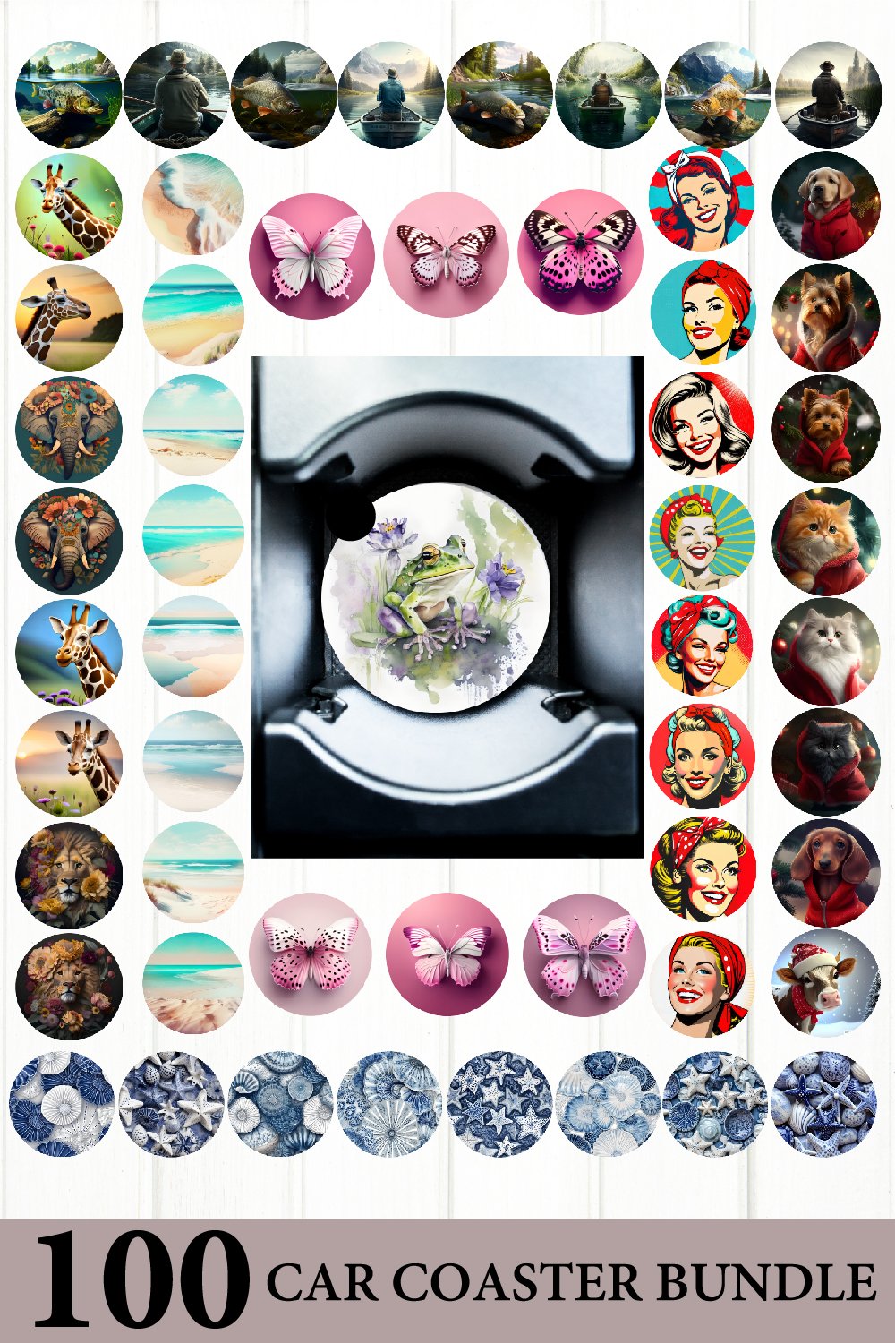 Car Coaster Bundle. Car Coaster Sublimation Design PNG.