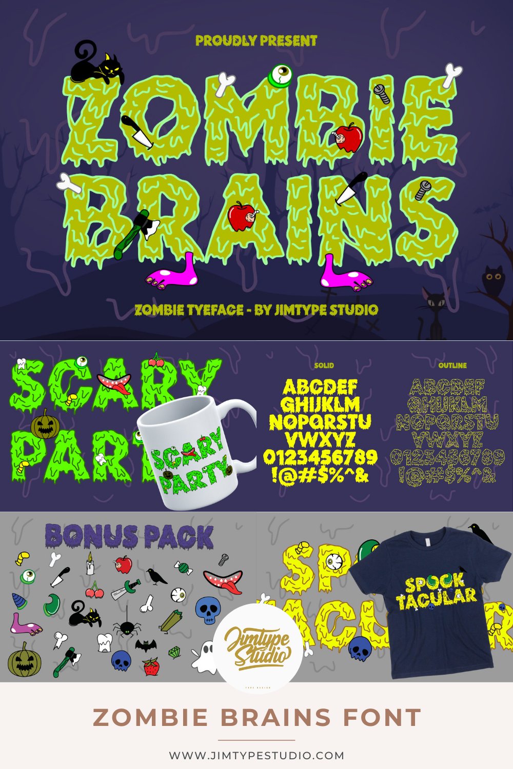 Zombie Brains - Halloween Font