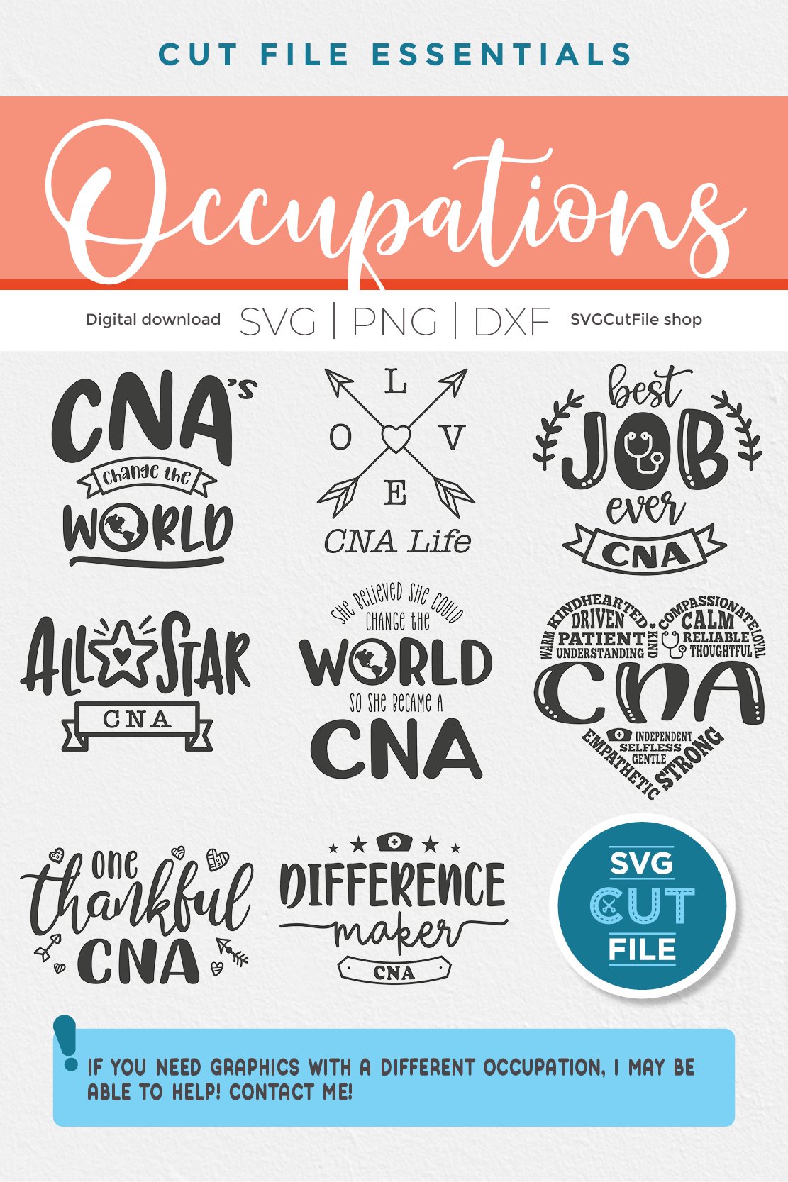 CNA Bundle svg - 8 certified nursing assistant designs