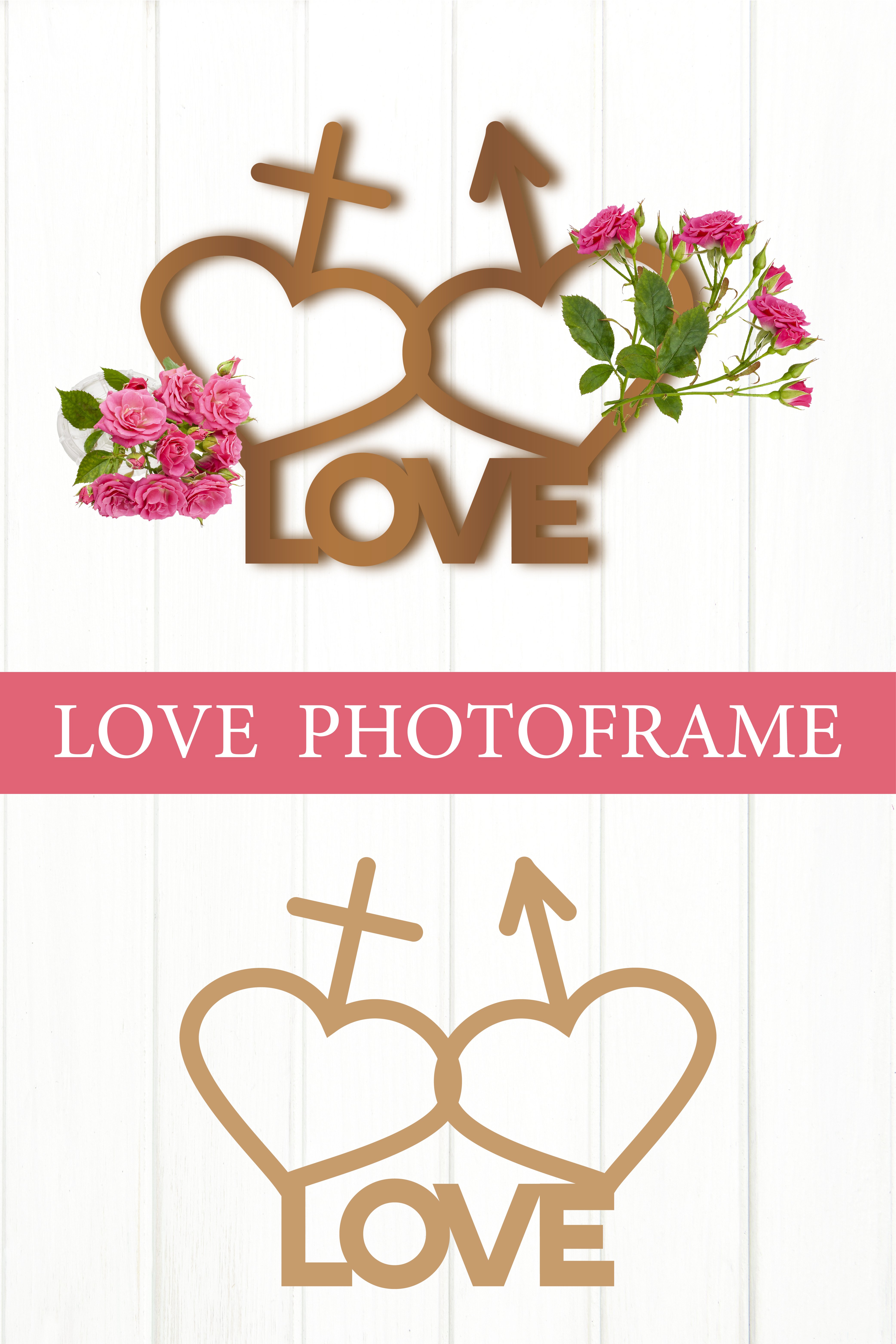 Love Photo Frame SVG. Laser Photo Frame. Hearts Photo Frame