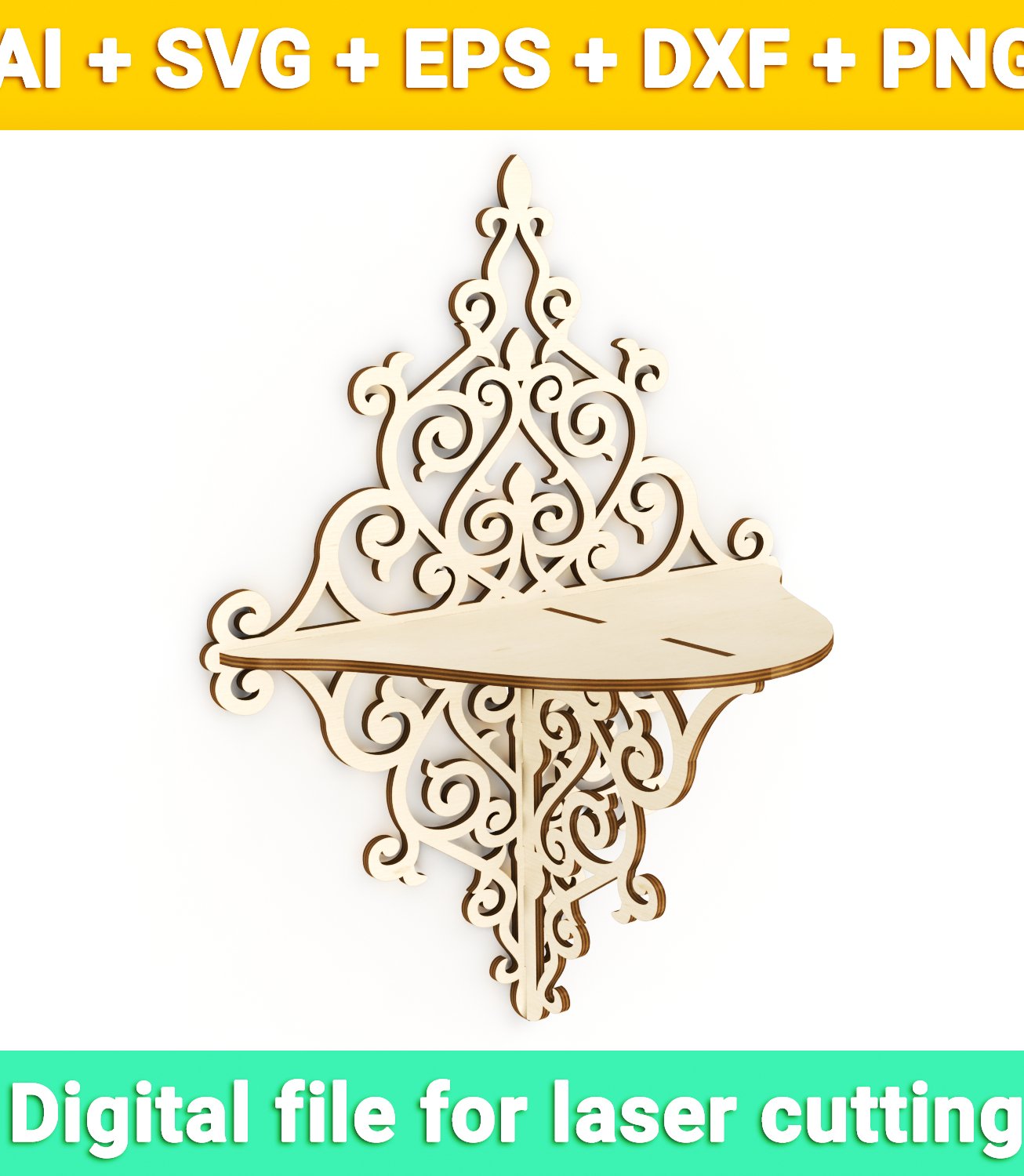 Openwork shelf vector for CNC svg vector file