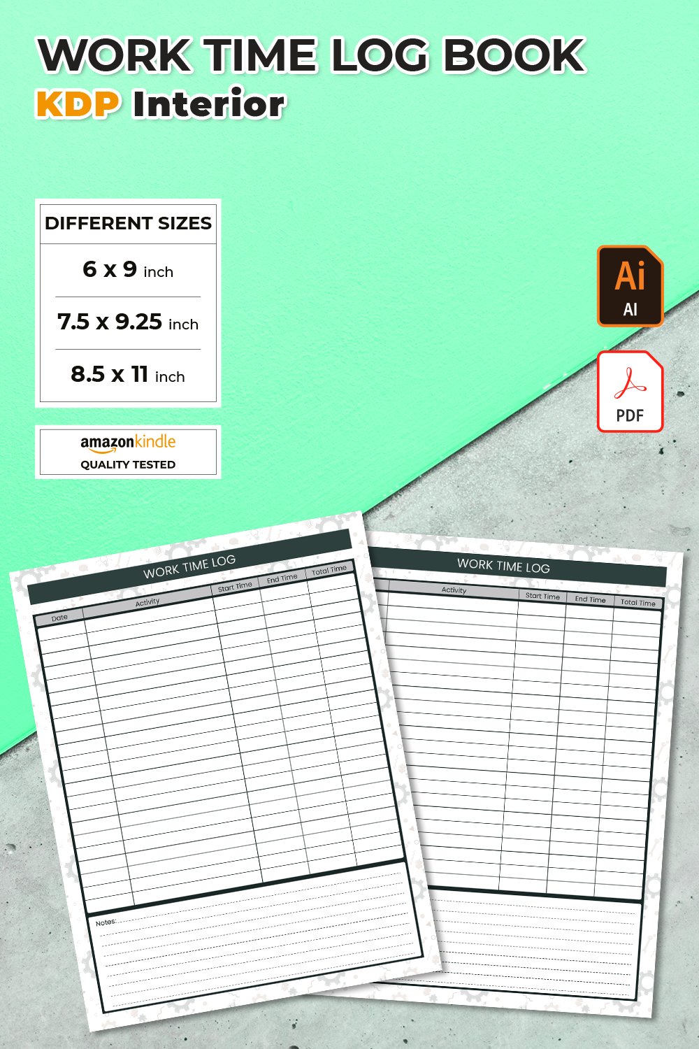 Work Time Log Book KDP Interior Template (2051267)