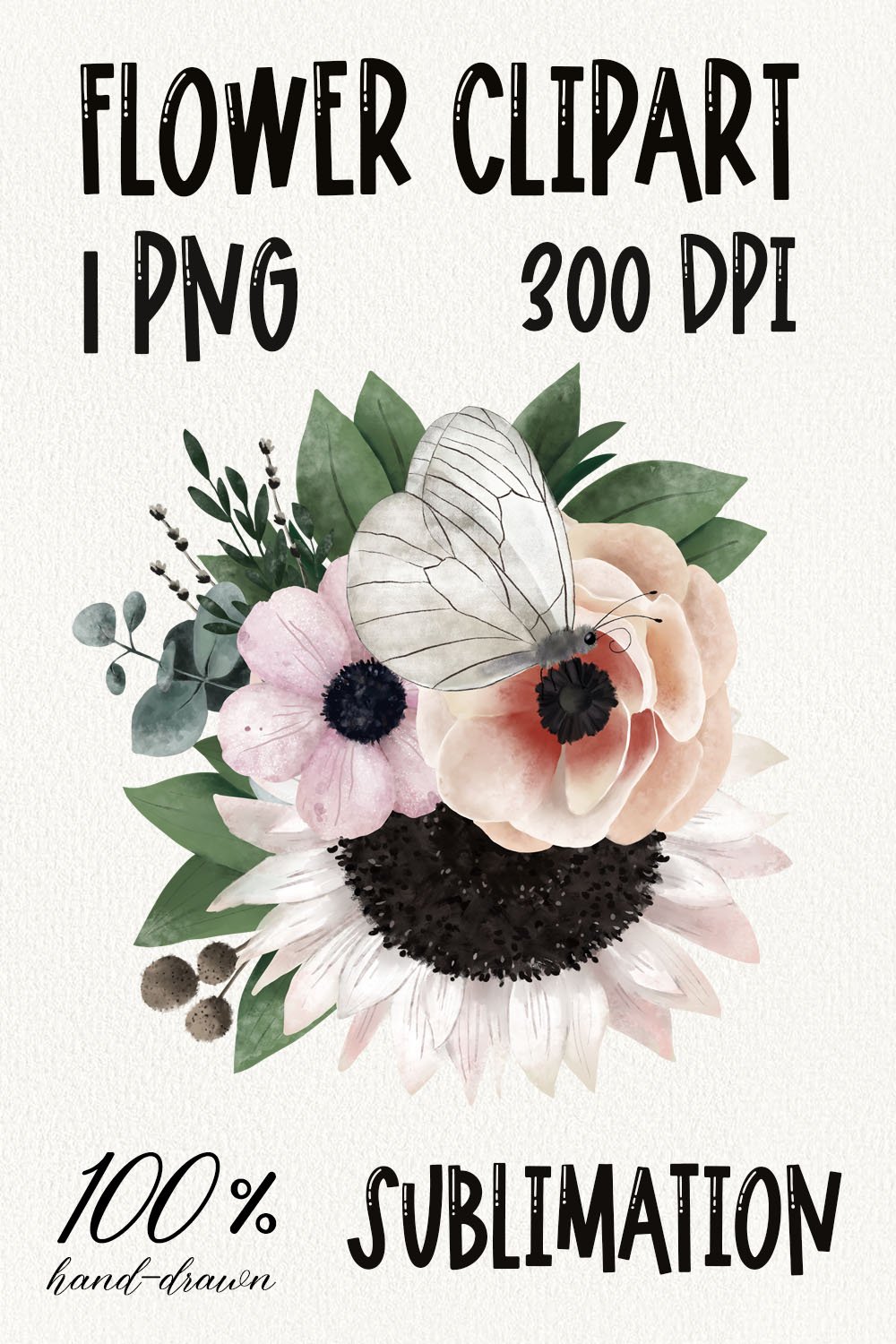 Flower bouquet sublimation designs.Flower clipart,floral PNG