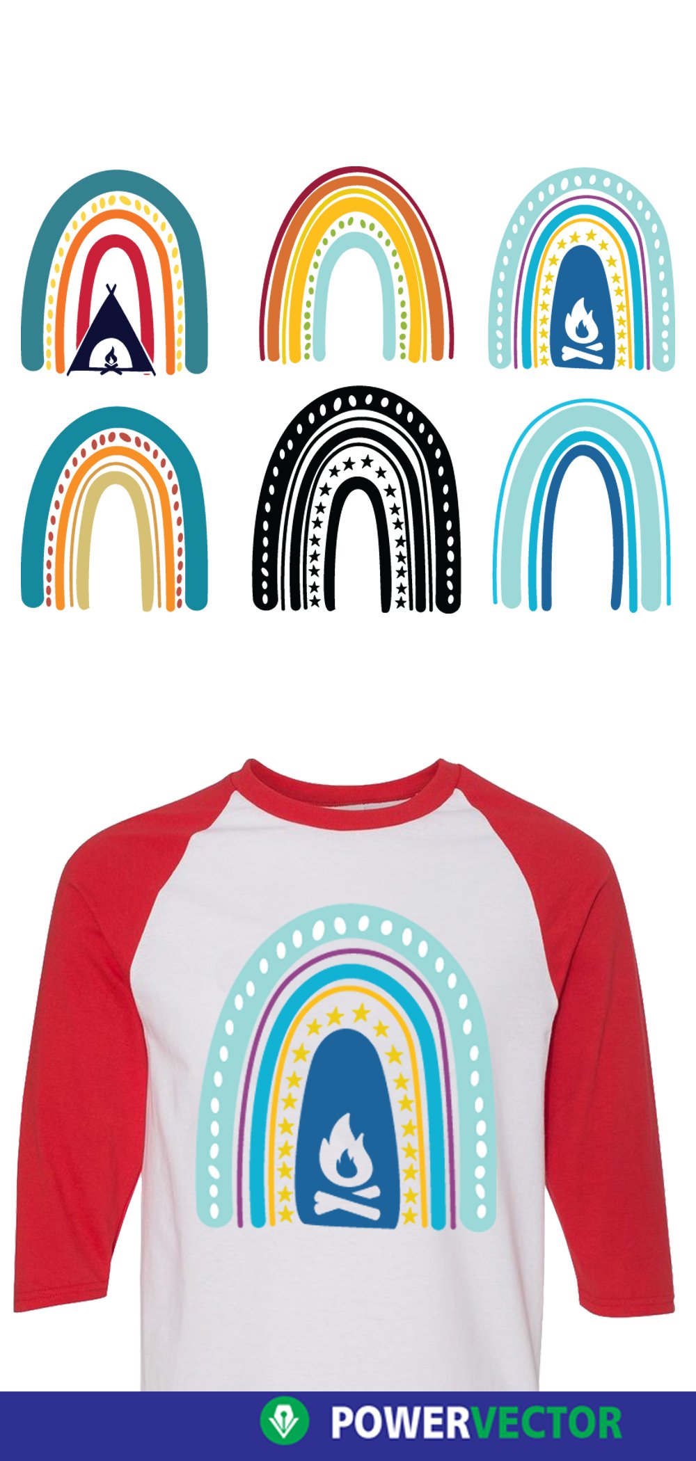 Boho Rainbow Clipart - Summer Rainbow SVG