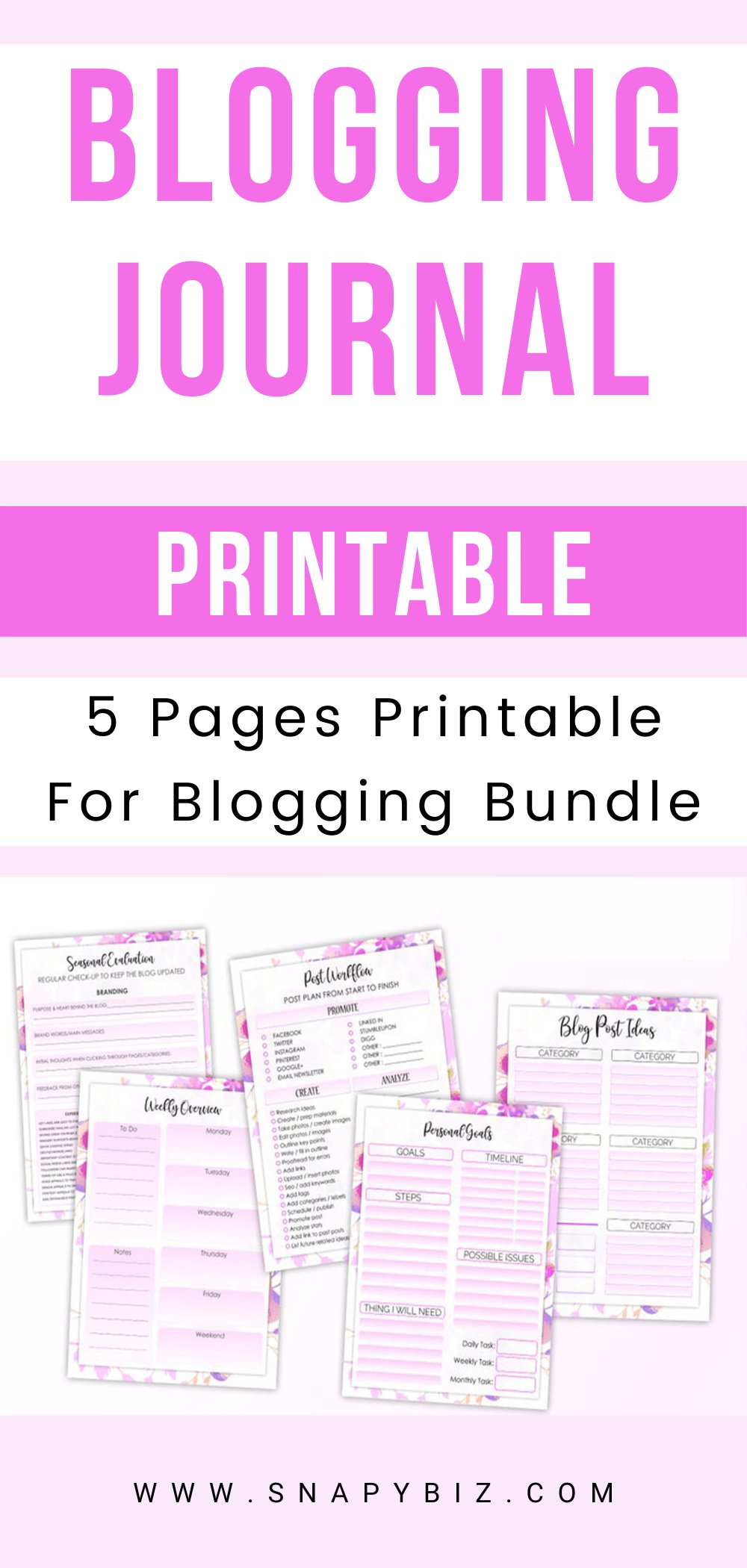 Blogging Journal- Blogging Coach- Blog Planner