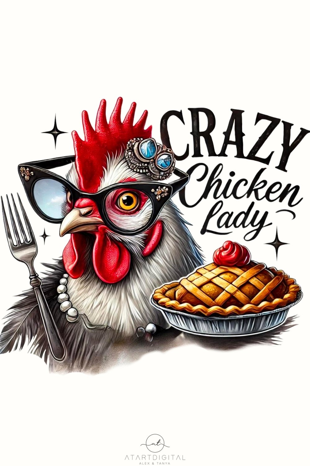 Crazy Chicken Lady PNG, Sublimation Digital File, Digital