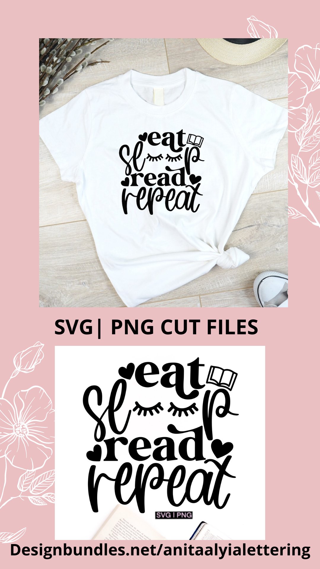 Eat sleep read repeat SVG