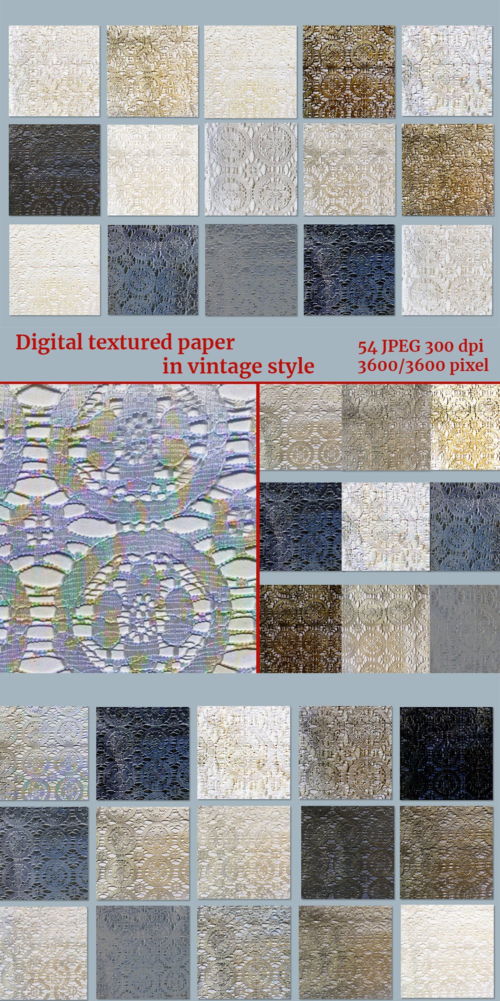Digital textured paper in vintage style