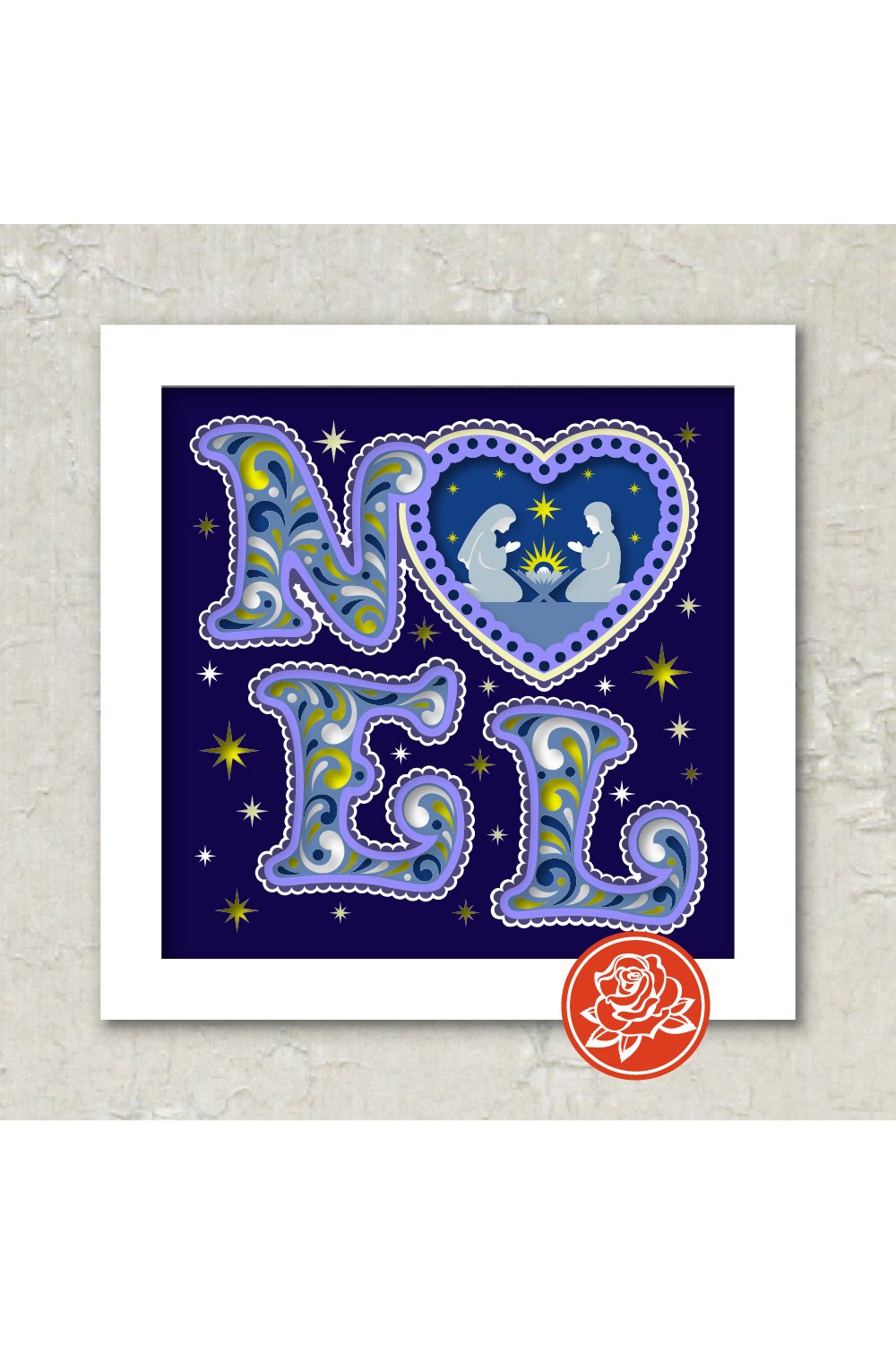 3d Christmas Shadow Box SVG, Christian Christmas Gift