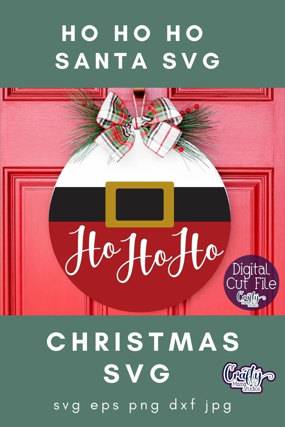 Santa Claus Ho Ho Ho Christmas Round Sign Svg