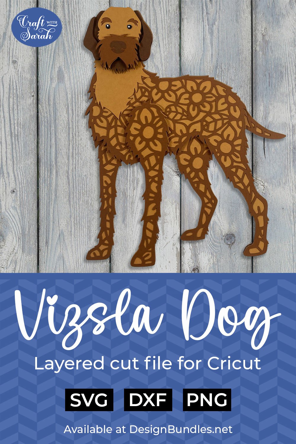 Vizsla SVG | Layered Wirehaired Vizsla Dog Cutting File