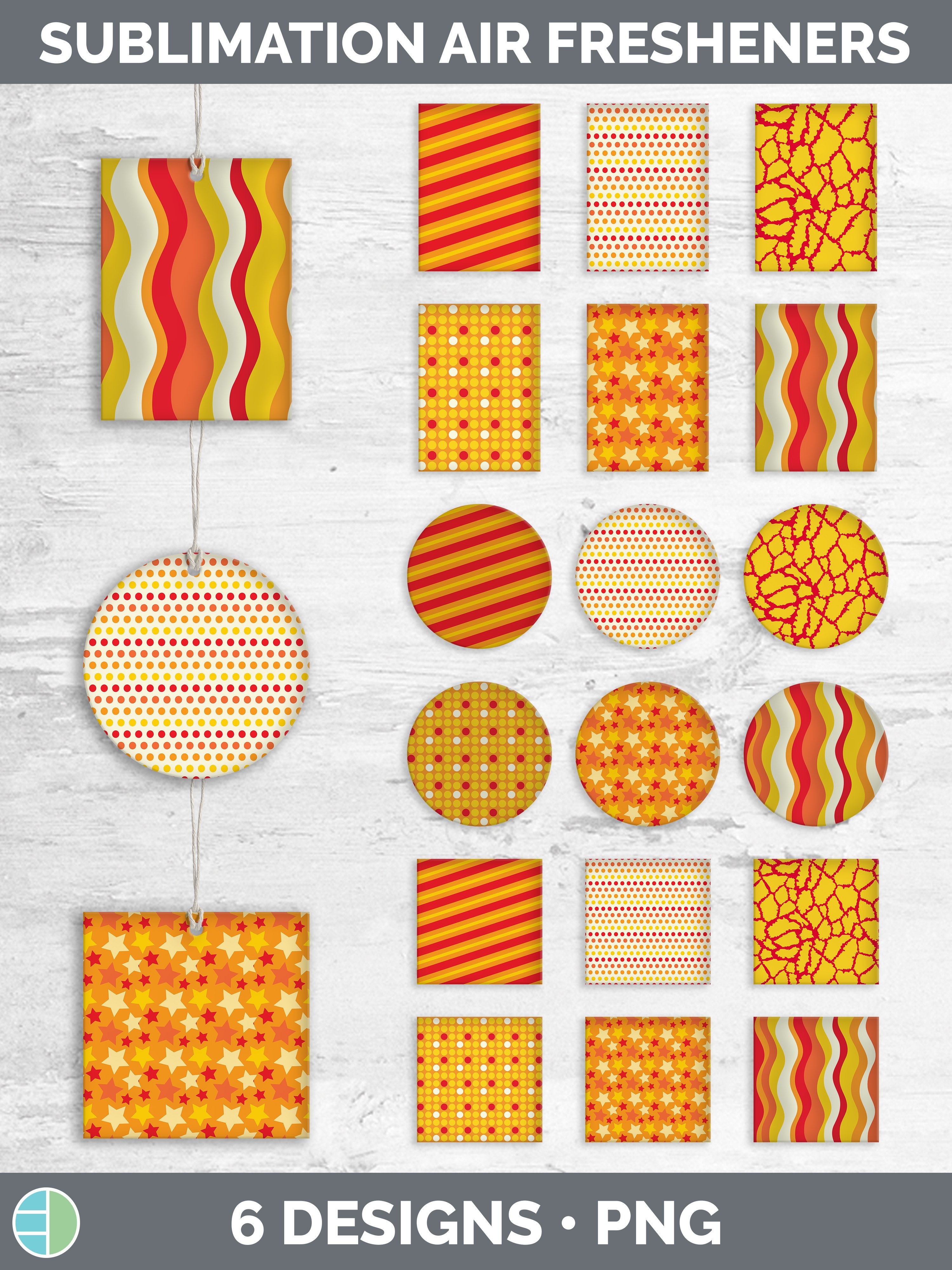 Orange Air Freshener | Sublimation Designs Bundle