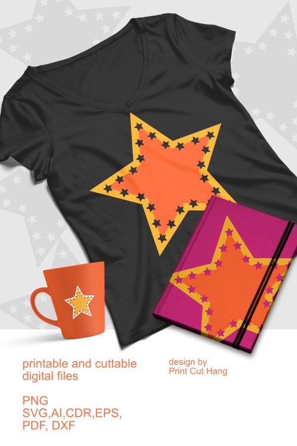 Cuttable Star Clipart SVG PDF AI DXF for Crafts and Prints