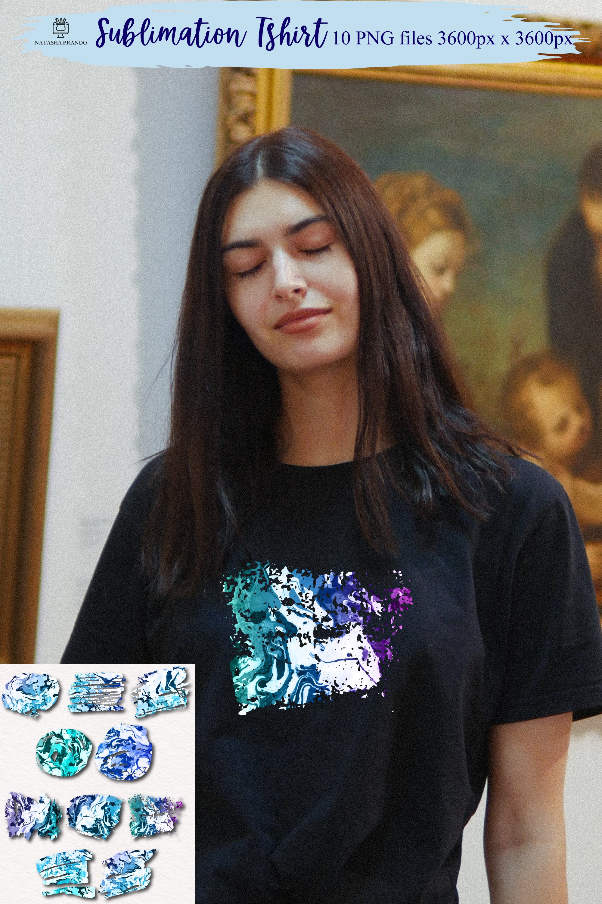 Blue Background Marble Texture Sublimation Shirt design