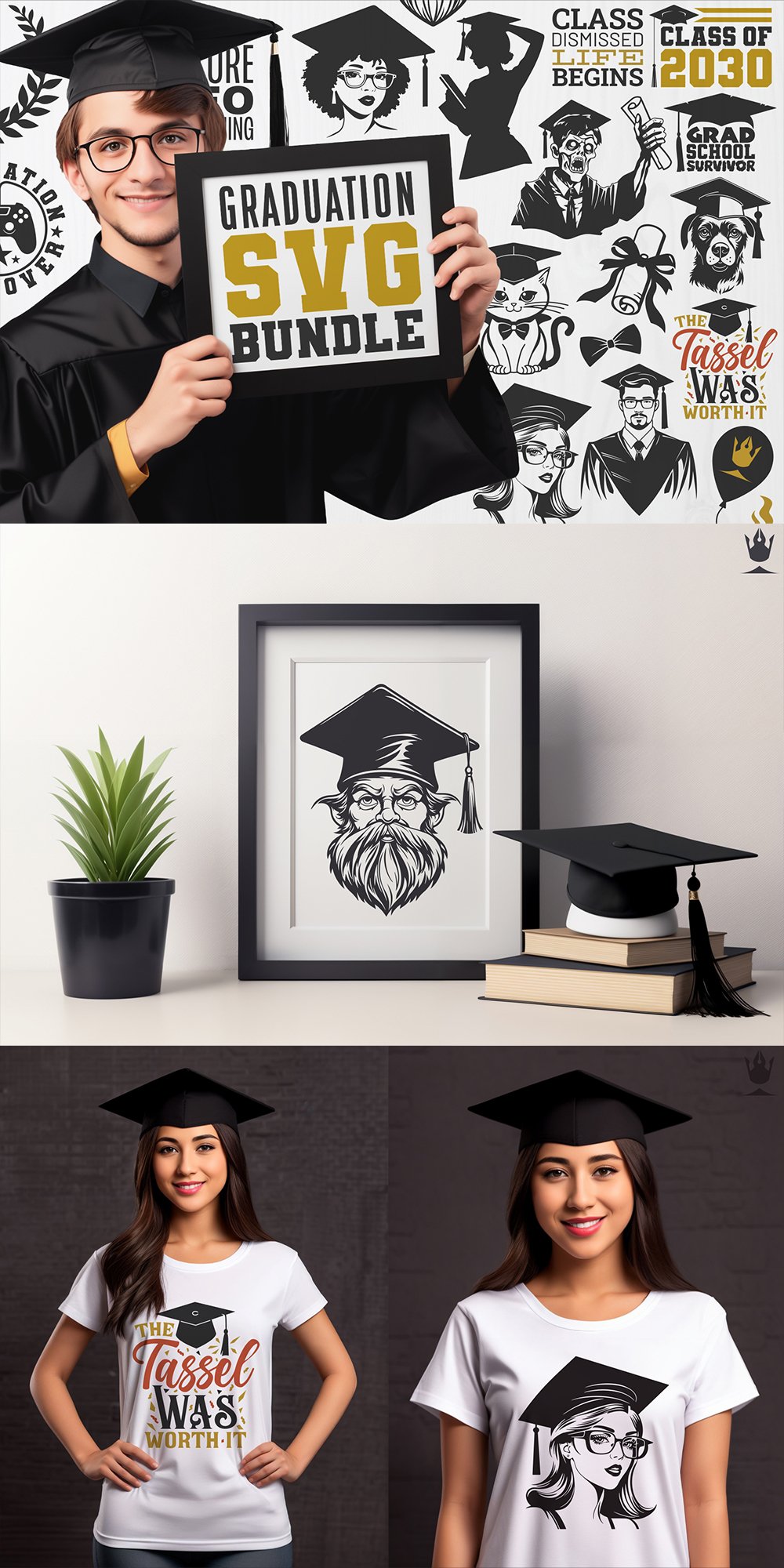 Graduation SVG Bundle | Class of 2023 to 2030 | Graduate Art