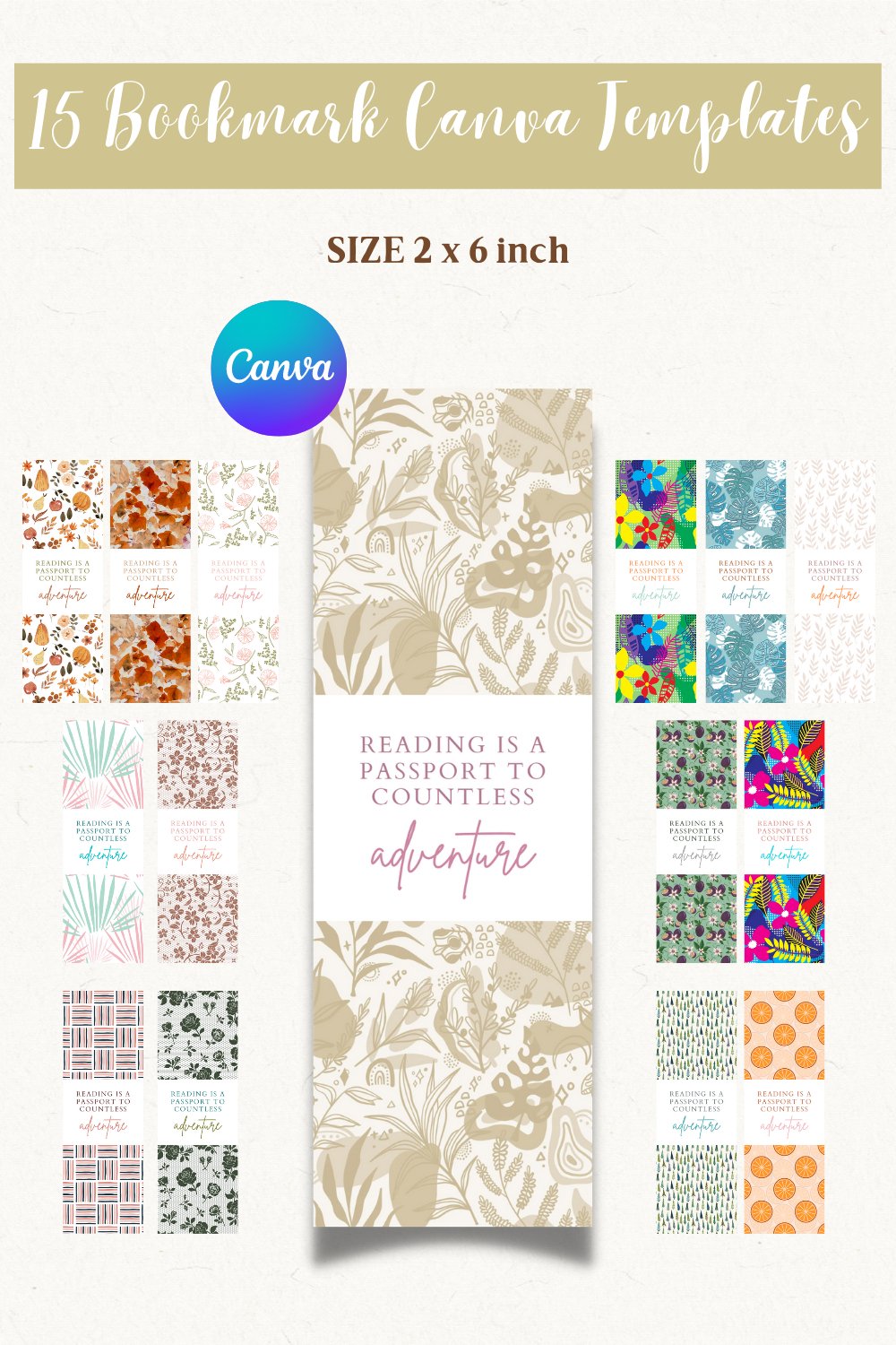 15 Bookmark Canva Templates | Printable | Editable | Minimal