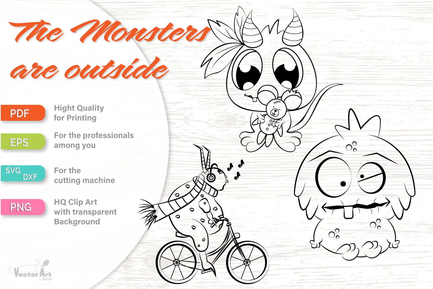 3 Cute Monsters - Cut File for Crafter