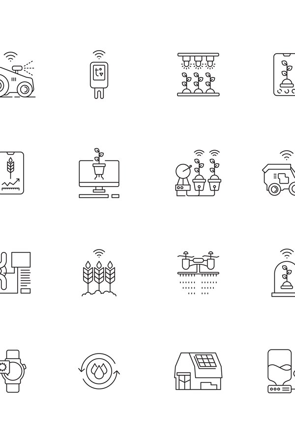 Smart agriculture icon. Farming innovation technology digita