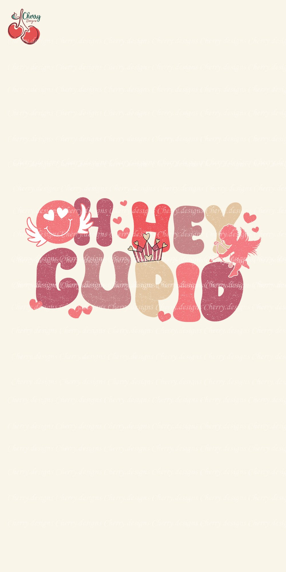 Oh Hey Cupid PNG, Valentine's Day PNG, Heart Love Face PNG