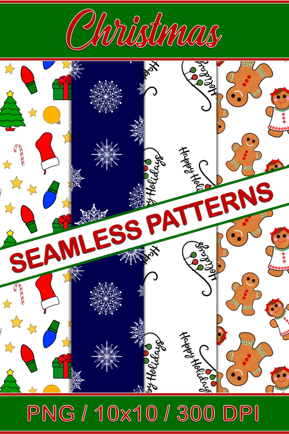 Christmas Seamless Patterns, Gingerbread, (1701344)