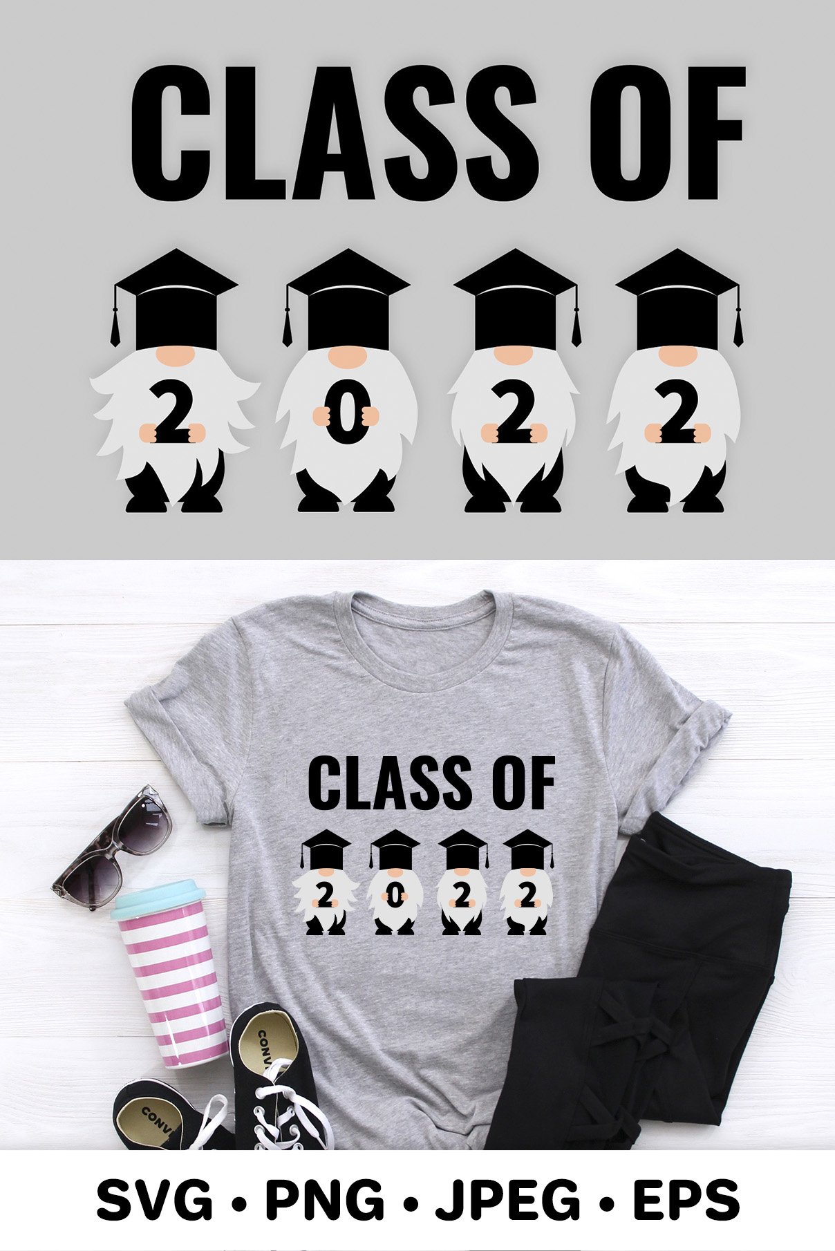 Graduation gnomes SVG. Class of 2022. Senior gnomes