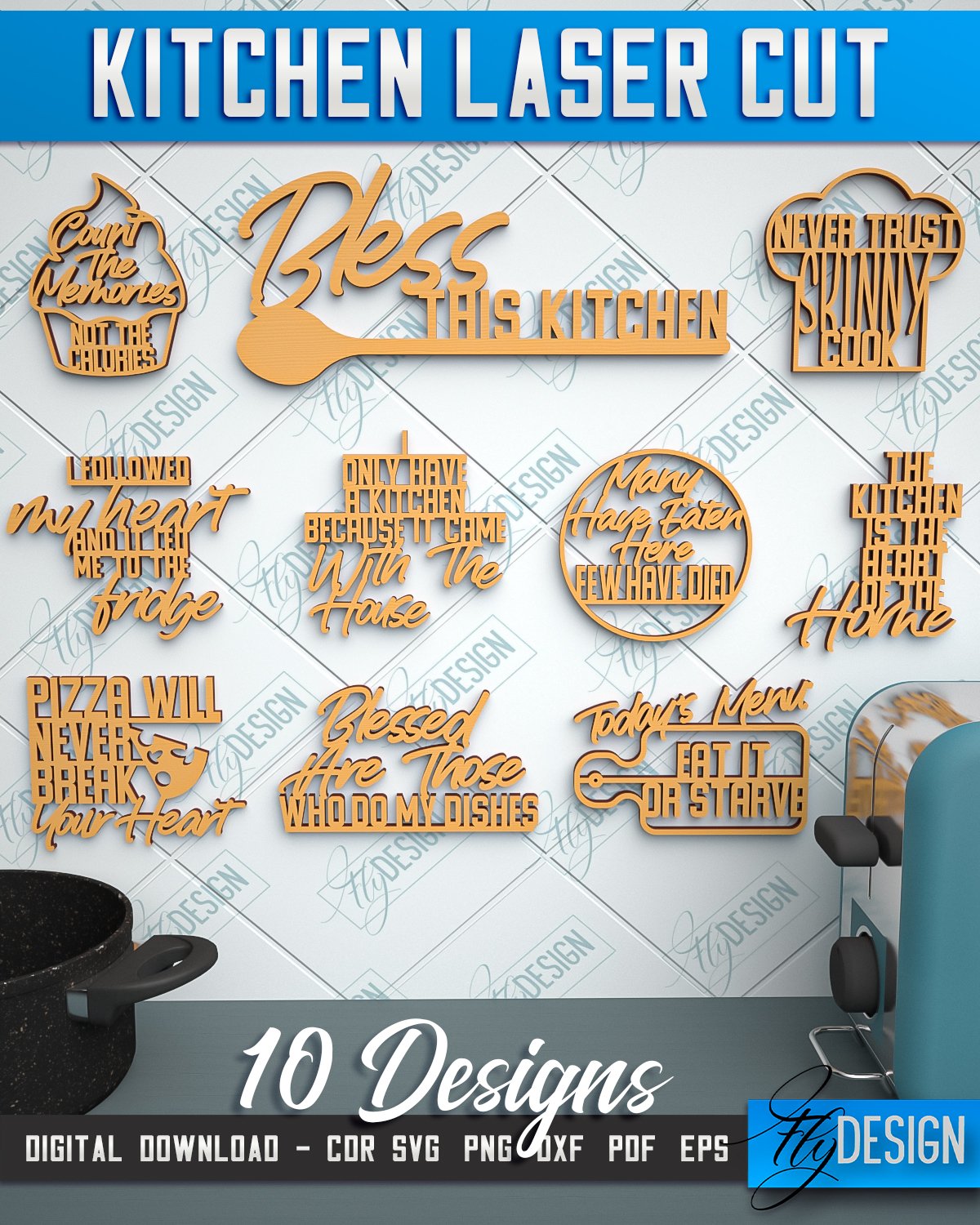 Kitchen Wall Art Laser Cut | Laser Cut Kitchen Quotes | Home