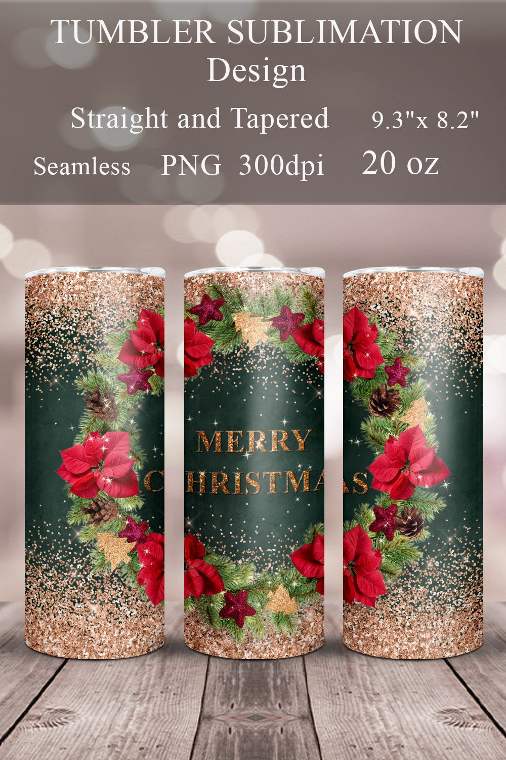 Christmas Tumbler Sublimation | Christmas Seamless (2200432)