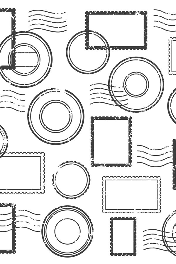 Vintage postmark cachet, postal watermark, post stamp mark a