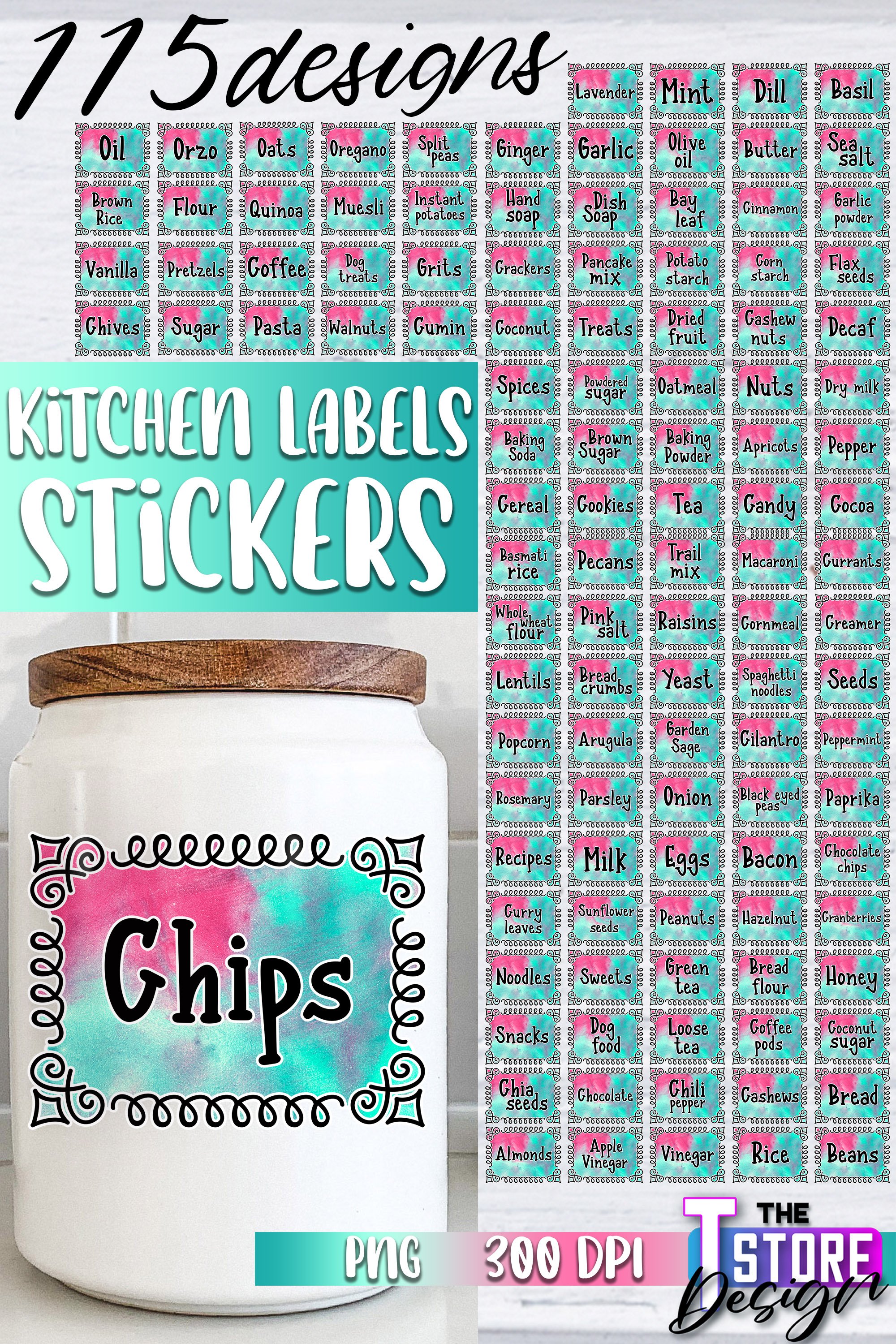 Kitchen Labels Stickers Sublimation | Kitchen (2345649)