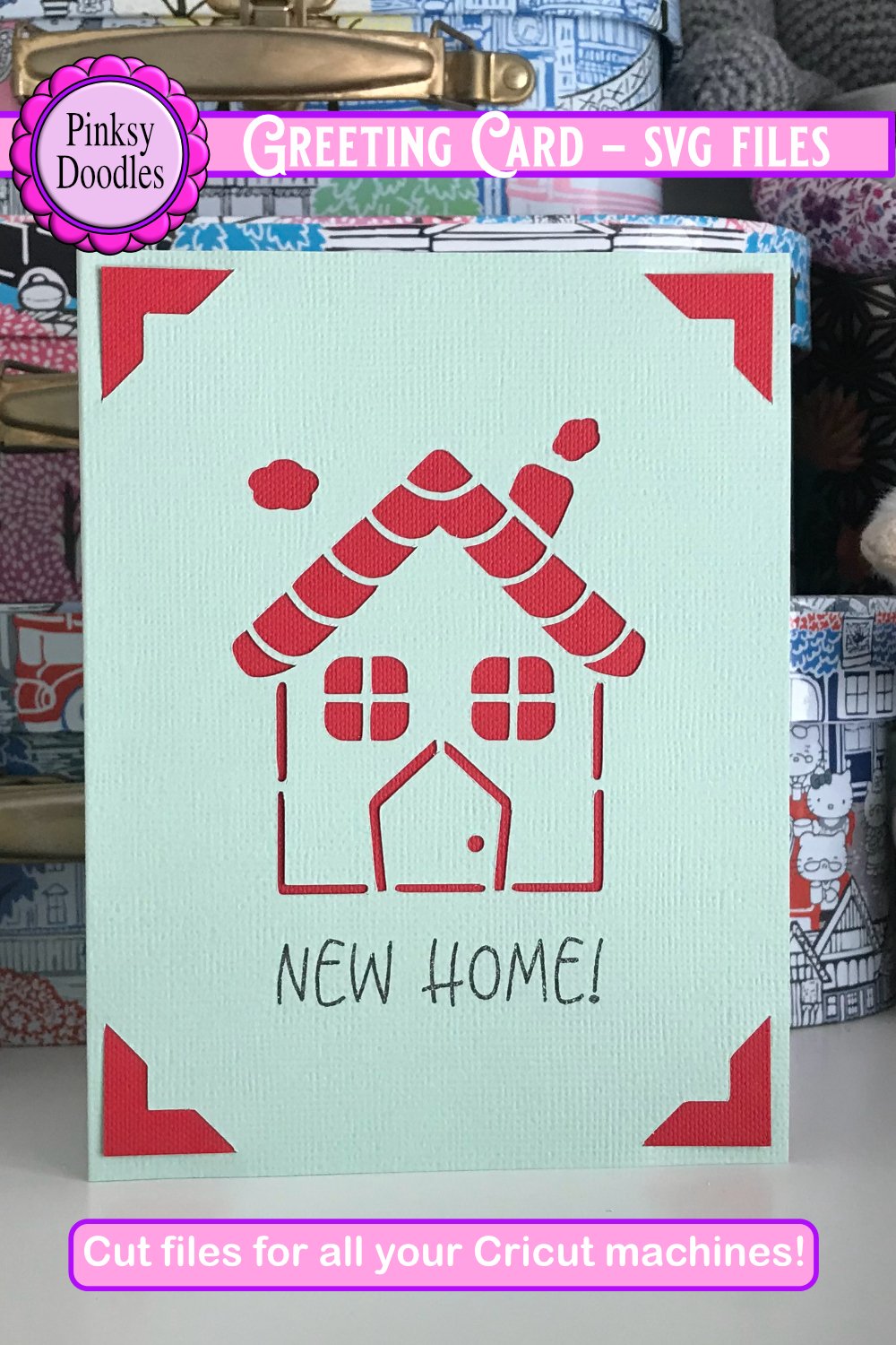 New home paper cut card svg cut file