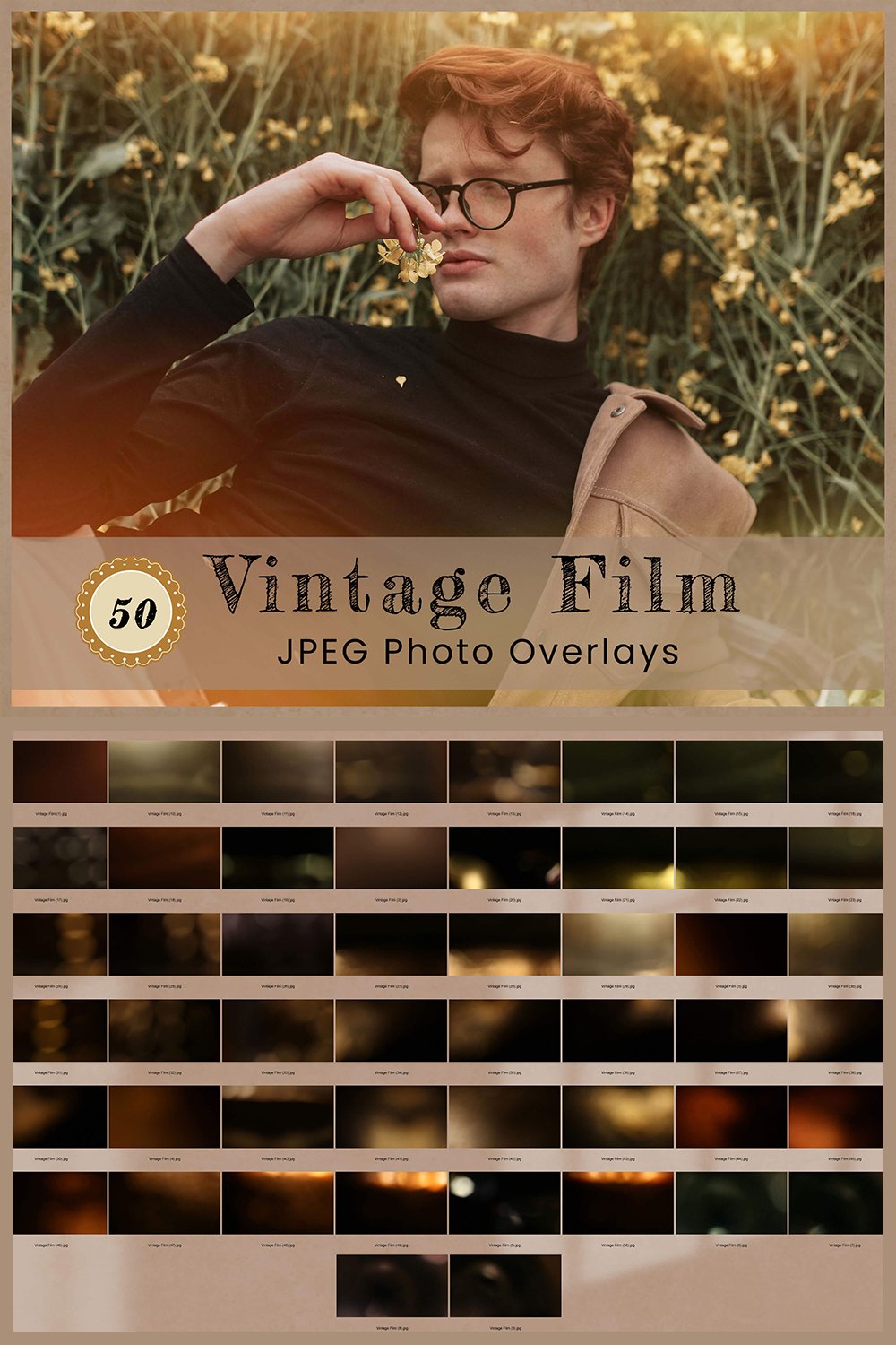 50 Cinematic Vintage Film Photoshop Overlays