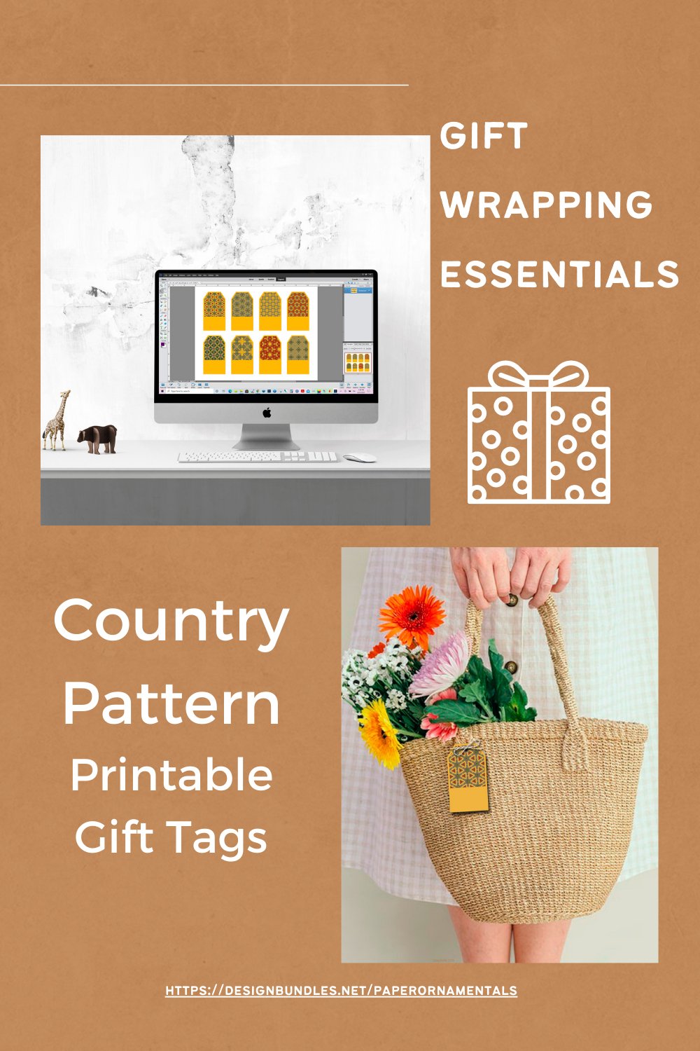 Gift Tags, Printable Gift Tags, Country Pattern Gift Tags