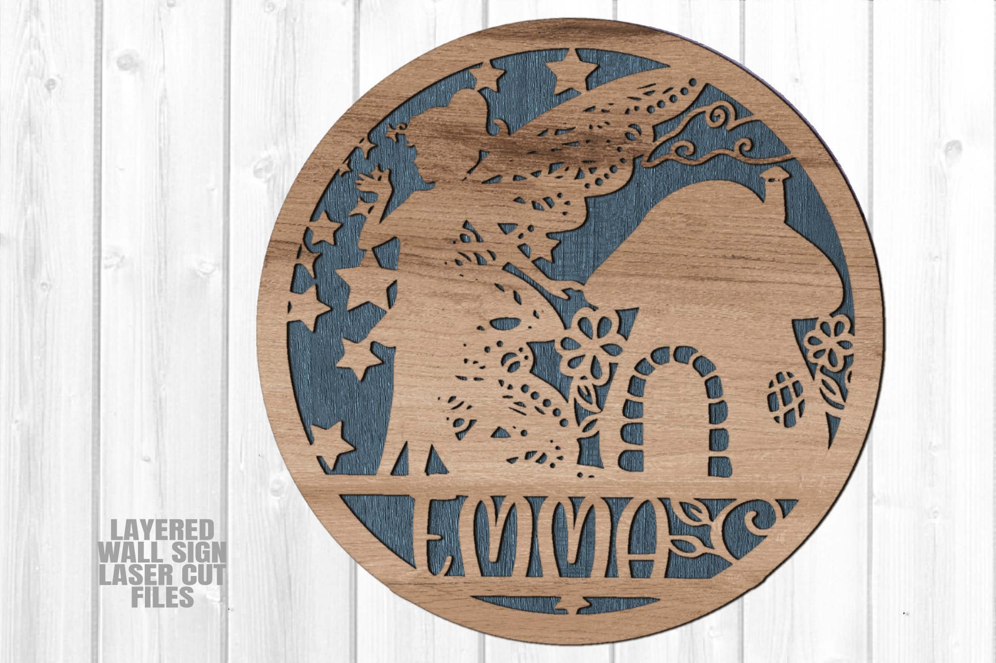 Monogram Fairy Sign SVG | Fairy Nursery Sign Laser Cut Files
