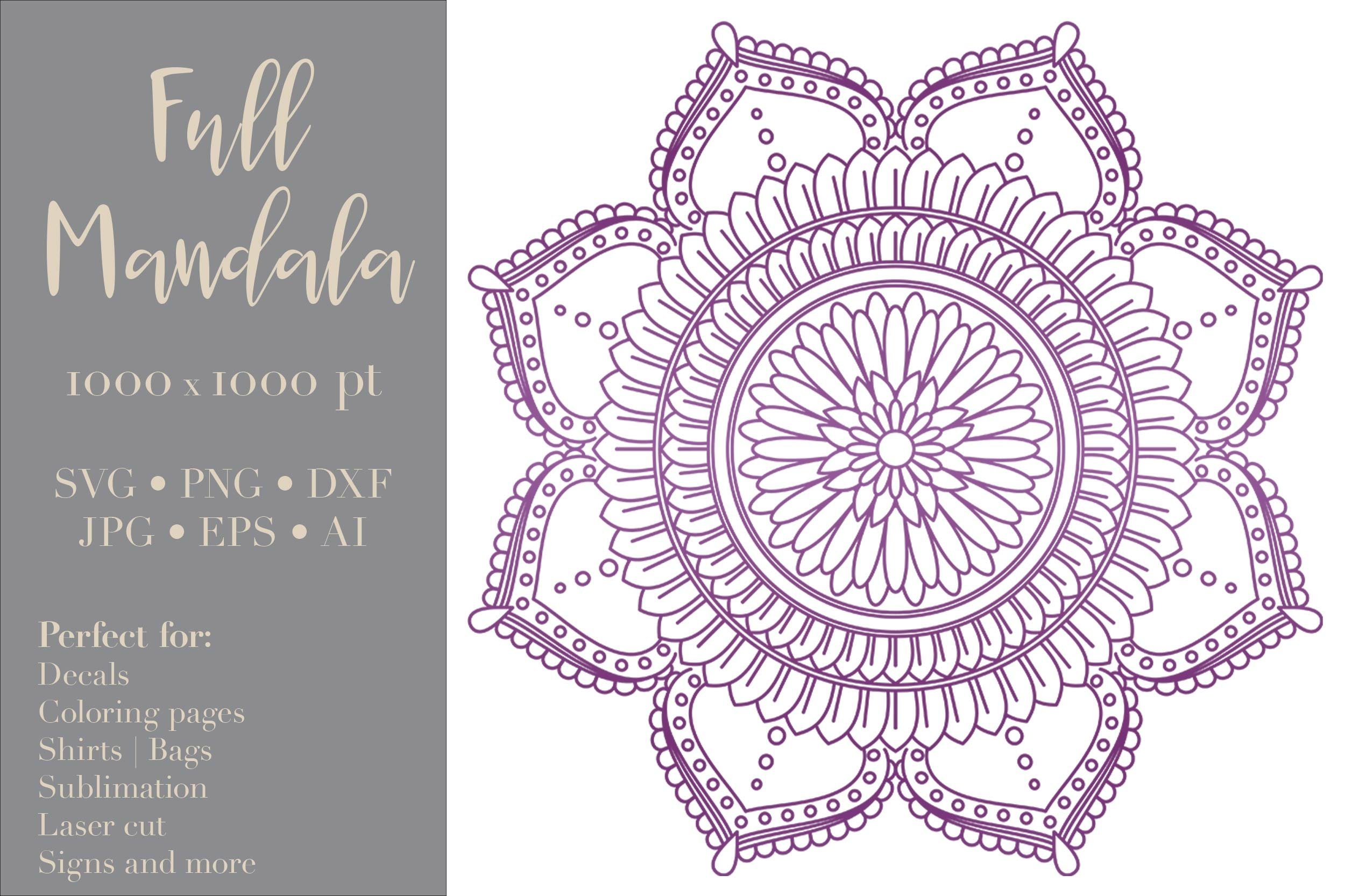 Mandalas SVG Bundle with Split Mandala Full-Half (1331778)