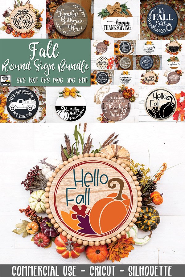 Fall Round Sign Bundle - Autumn SVG Bundle