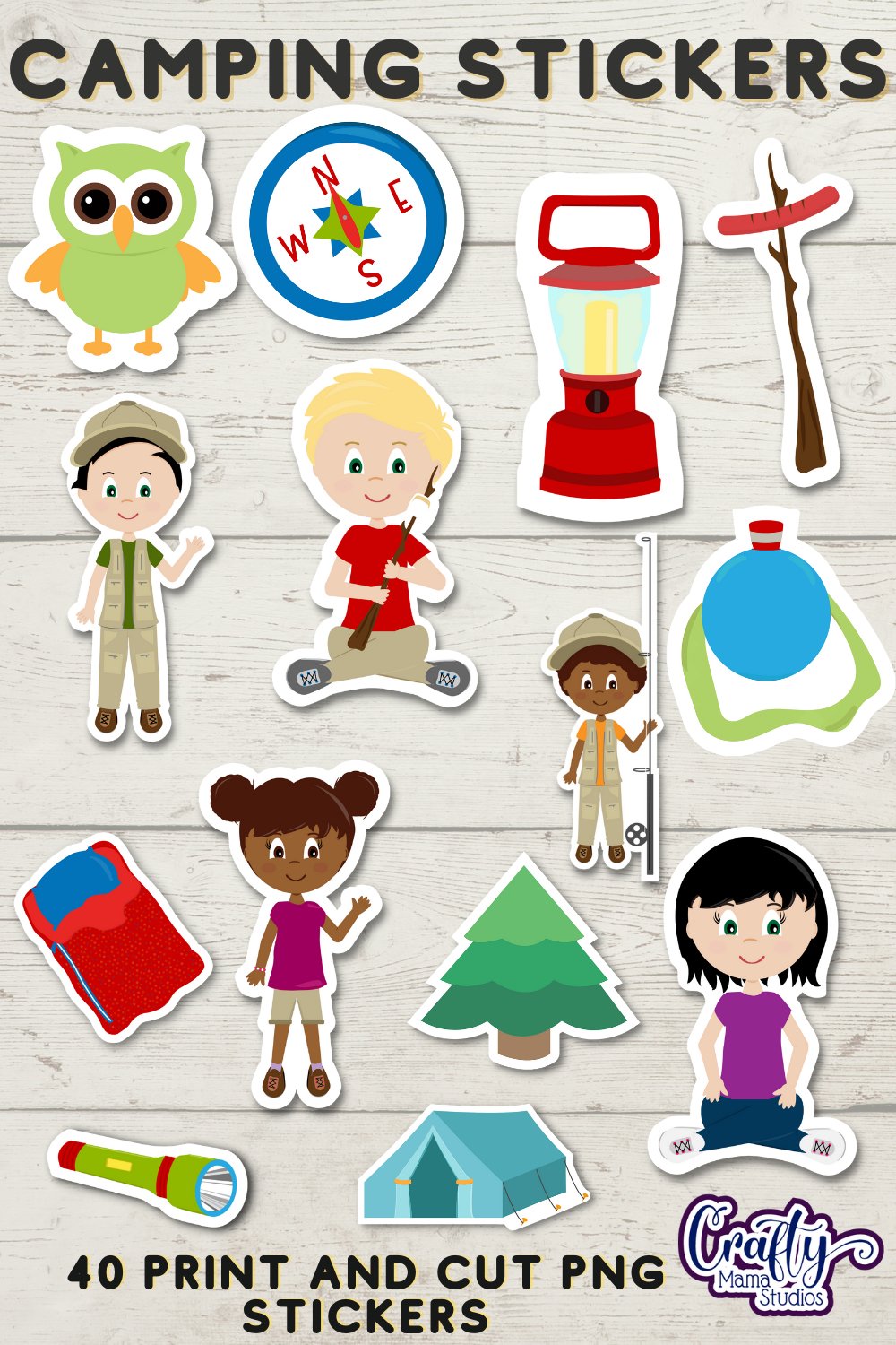 Camping Sticker Bundle | Summer Camp Kids PNG Designs