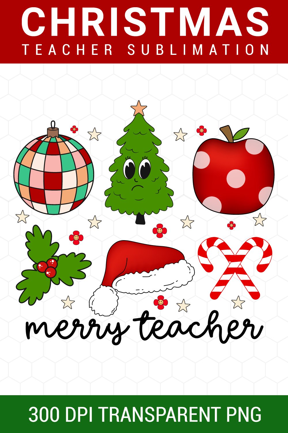 Merry Teacher Sublimation|Christmas Sublimation Designs