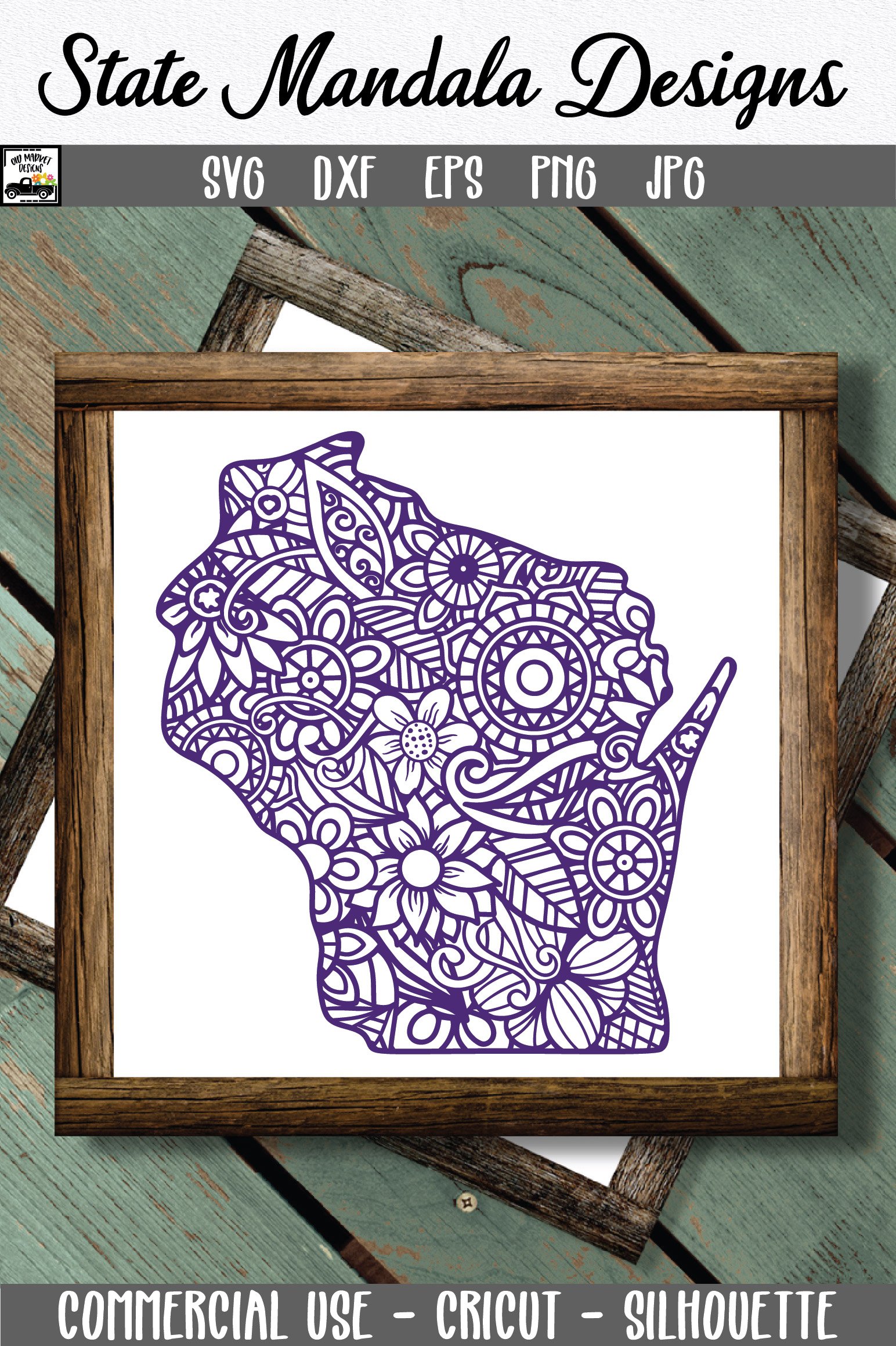 Wisconsin SVG File - Wisconsin State Mandala SVG File