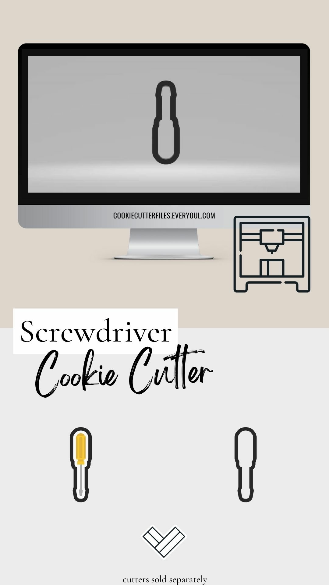 Tool Set Screwdriver Cookie Cutter 3d .STL Files
