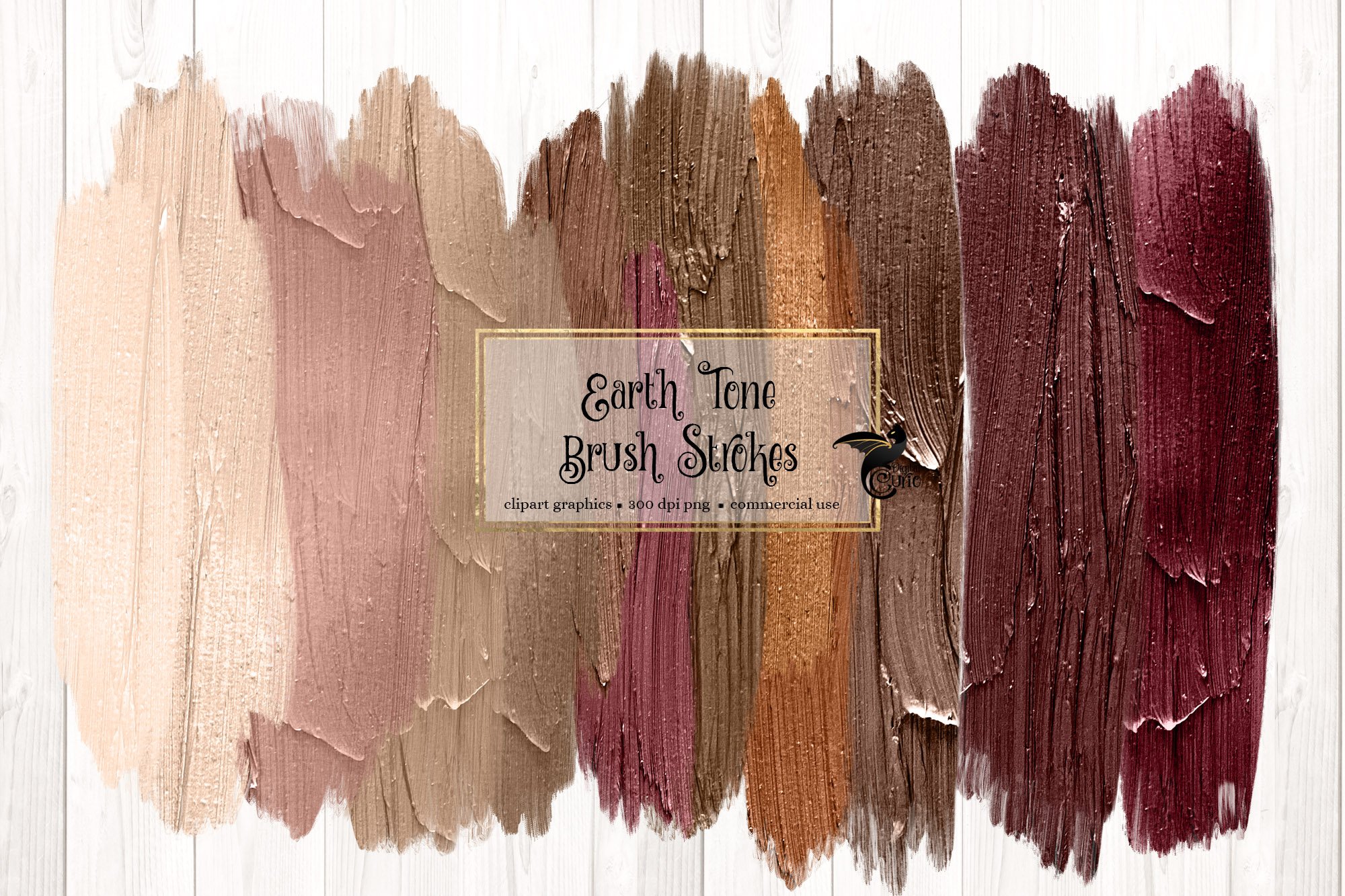 Earth Tone Brush Strokes Clipart