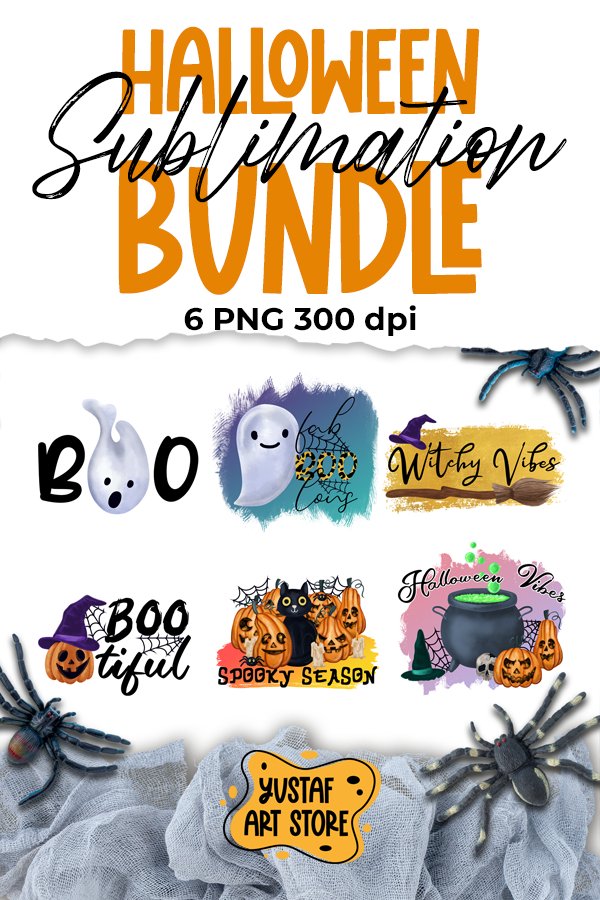 6 watercolor halloween illustration bundle
