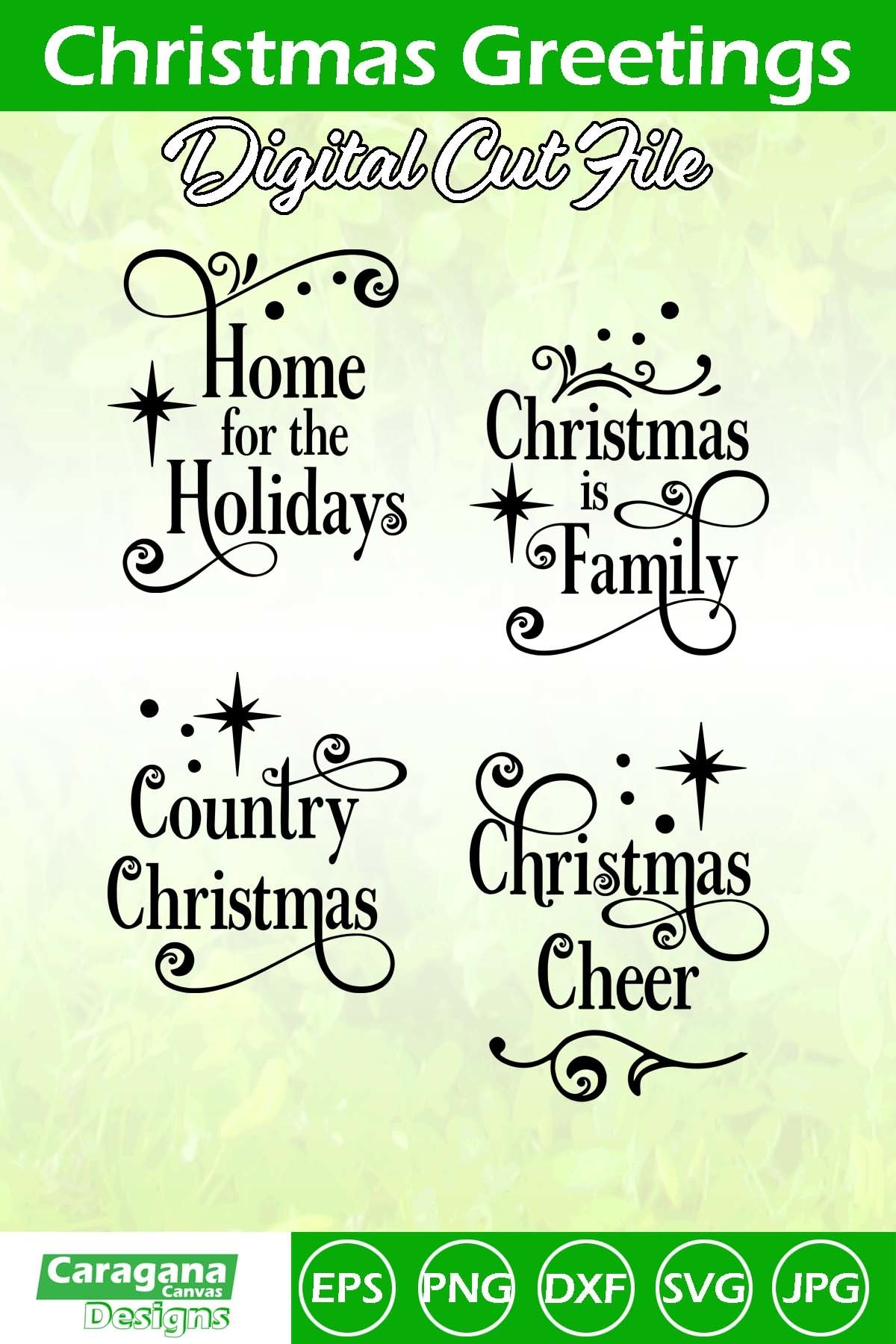 Christmas Greetings SVG Bundle (1028655)