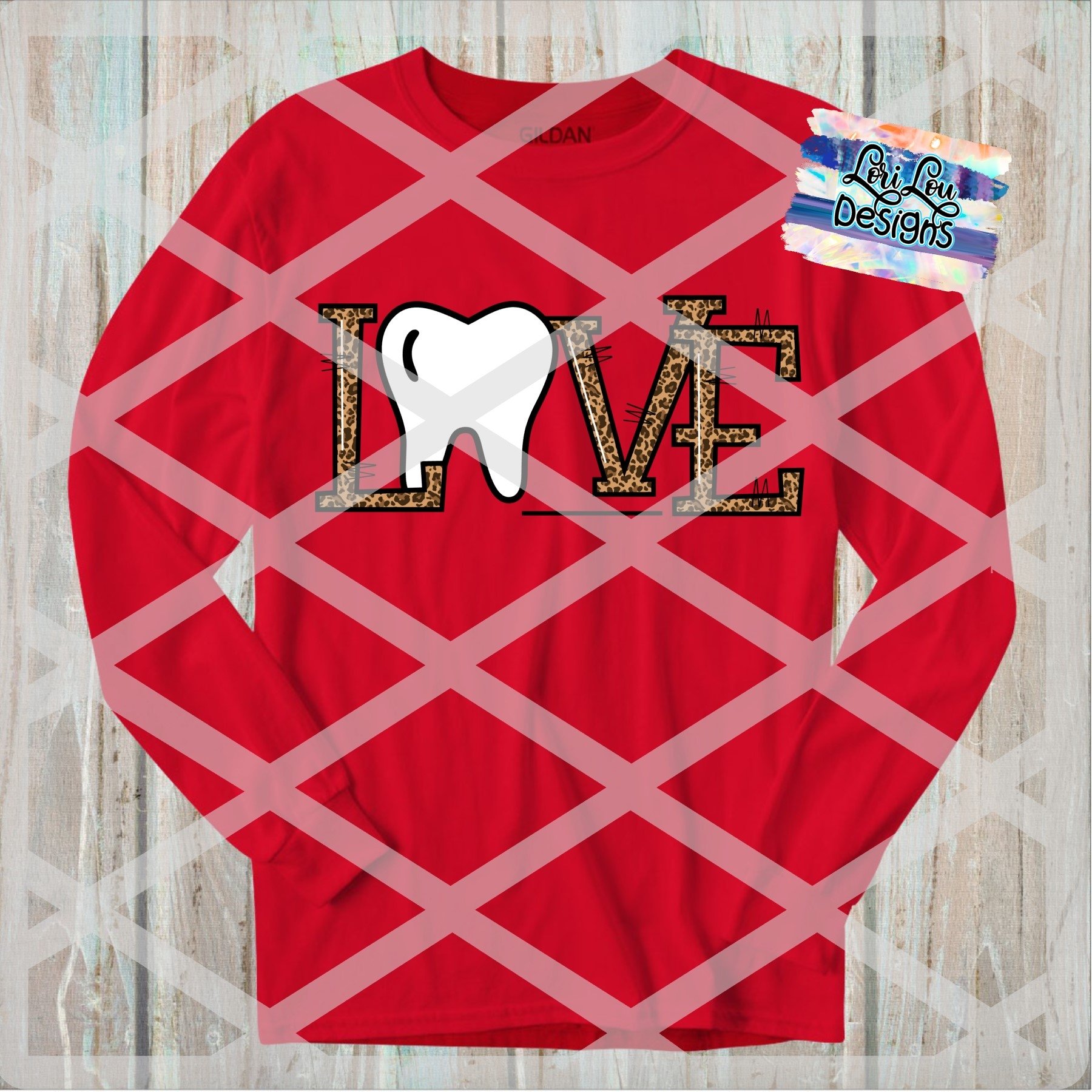Valentine Leopard Love with Tooth Sublimation PNG File