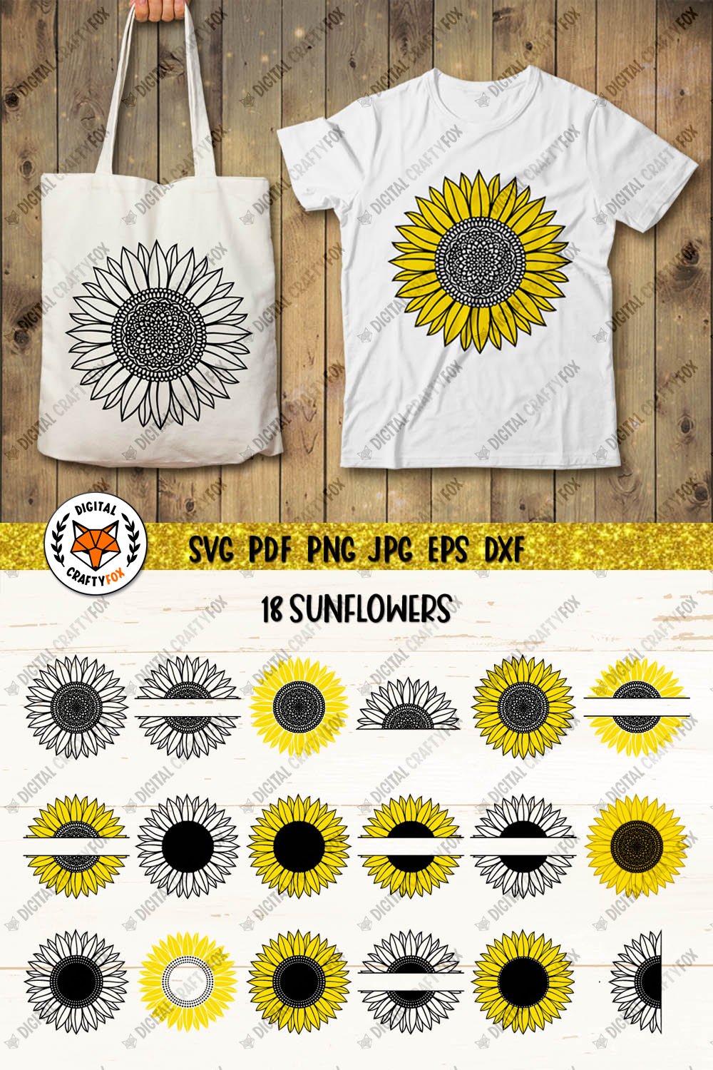 Sunflower SVG, Sunflower Monogram SVG, Sunflower Mandala