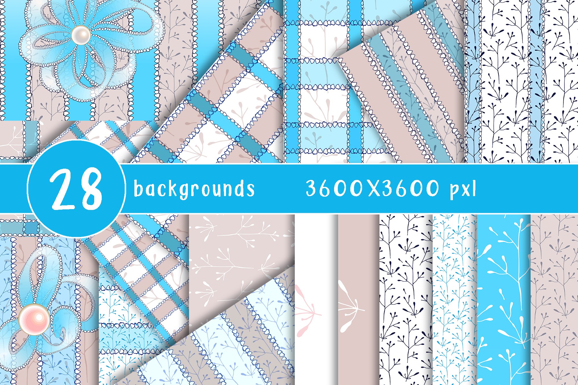 Classic digital scrapbooking paper in blue tones (1434564)