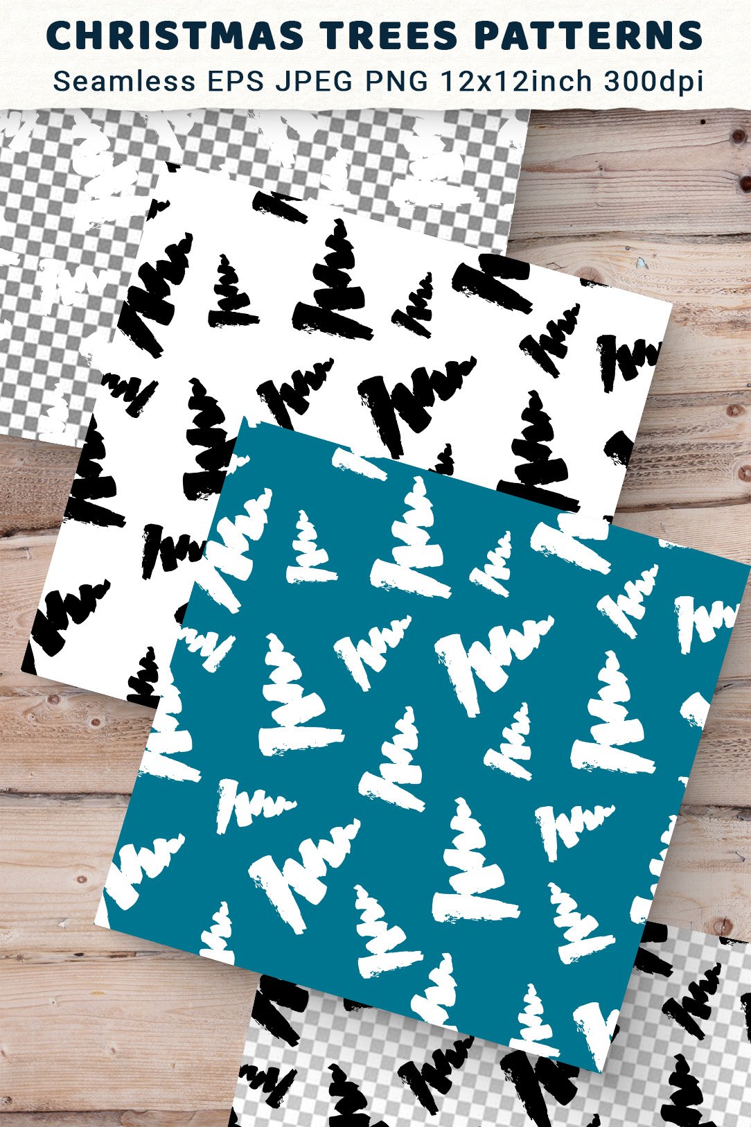 Seamless Christmas Trees Pattern. Digital paper.