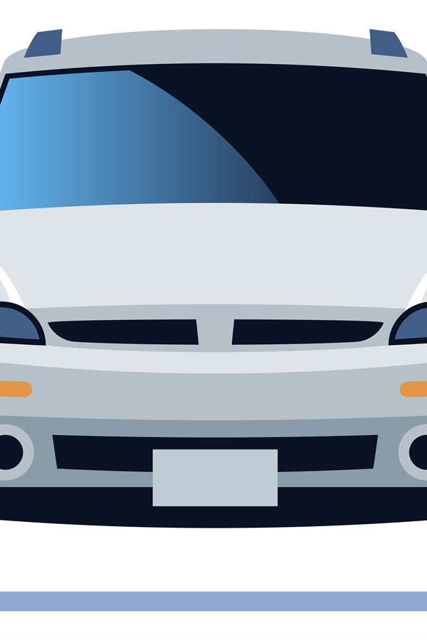 Crossover front view. Big countryside suv car