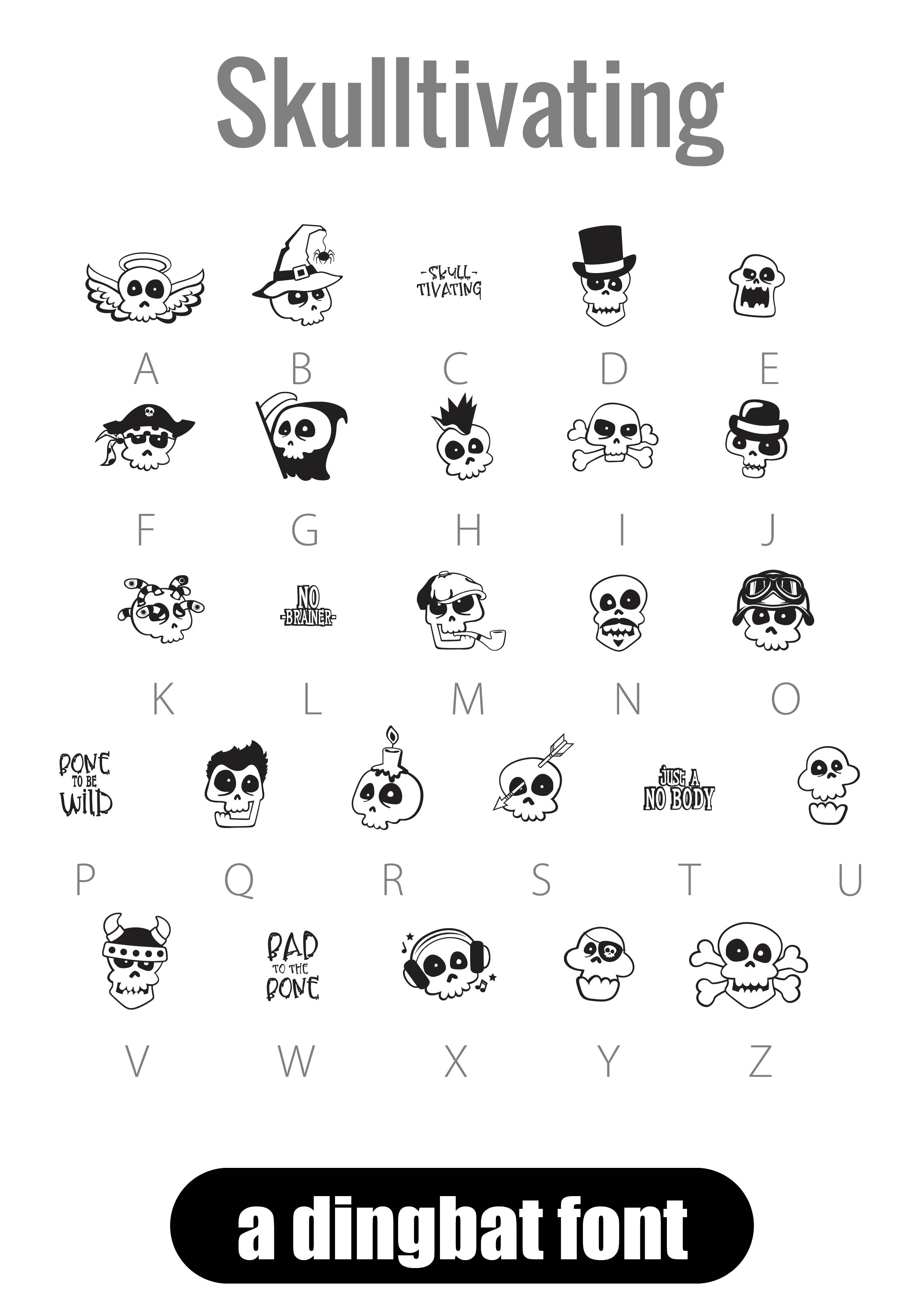 Two Halloween Dingbat Fonts with 72 creative images